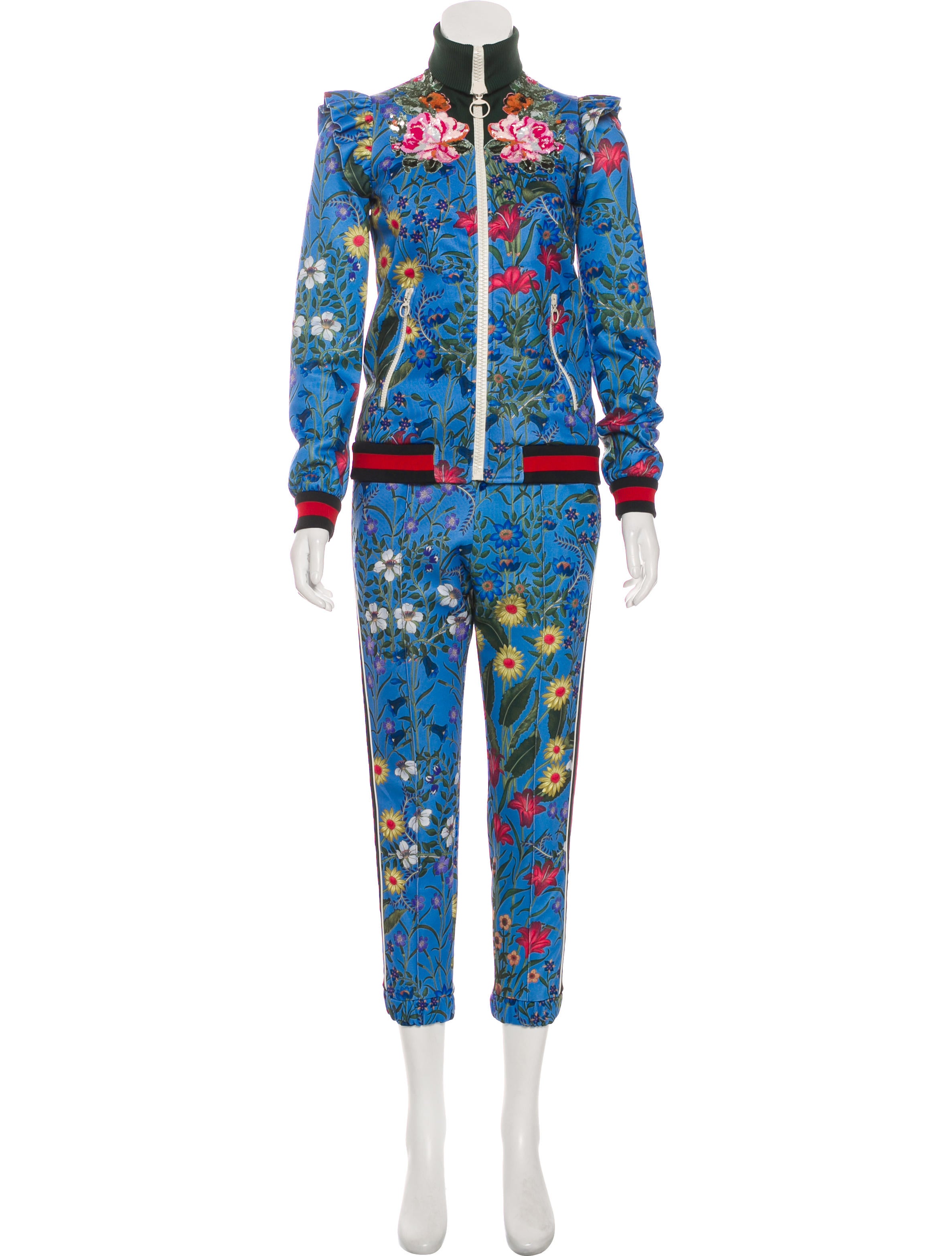 Gucci 2017 Embellished Flora Print Tracksuit - Clothing - GUC259097 ...