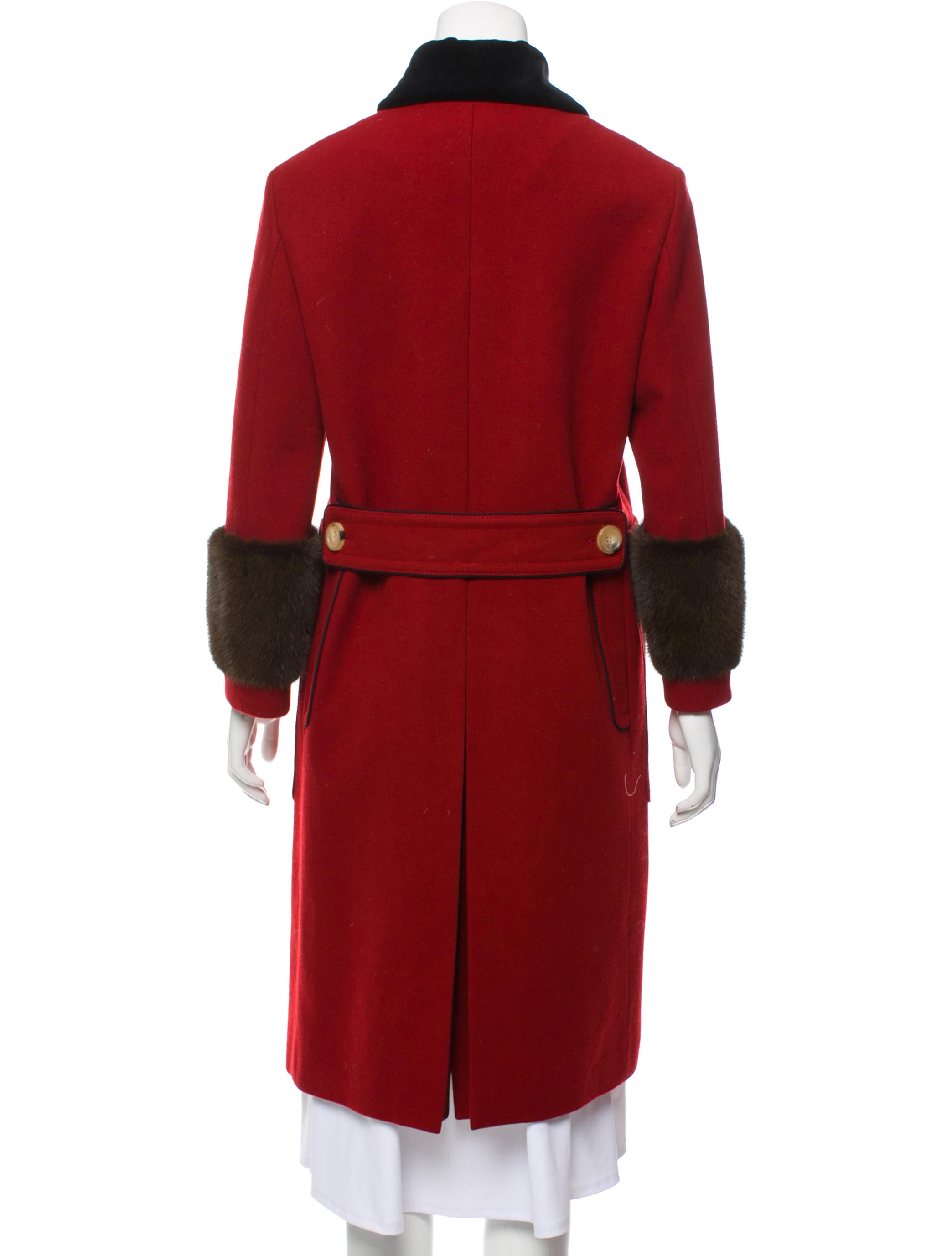 Gucci Mink-Trimmed Wool Coat - Clothing - GUC269756 | The RealReal