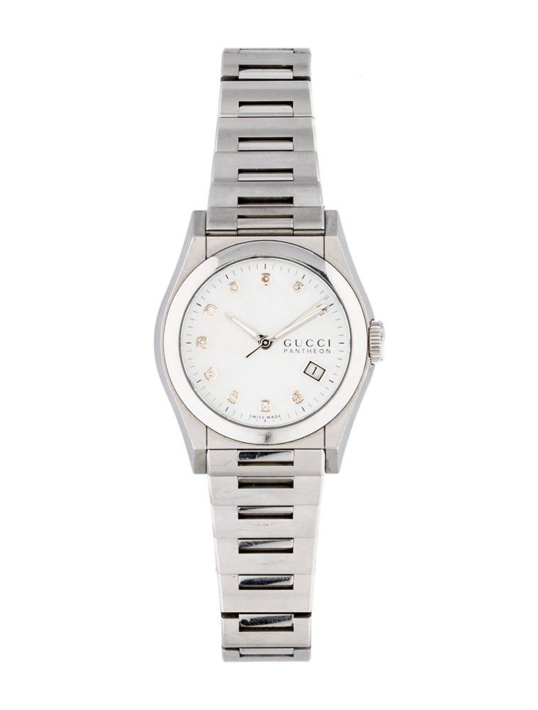 Gucci Pantheon Diamond Watch - Silver - GUC33279 | The RealReal