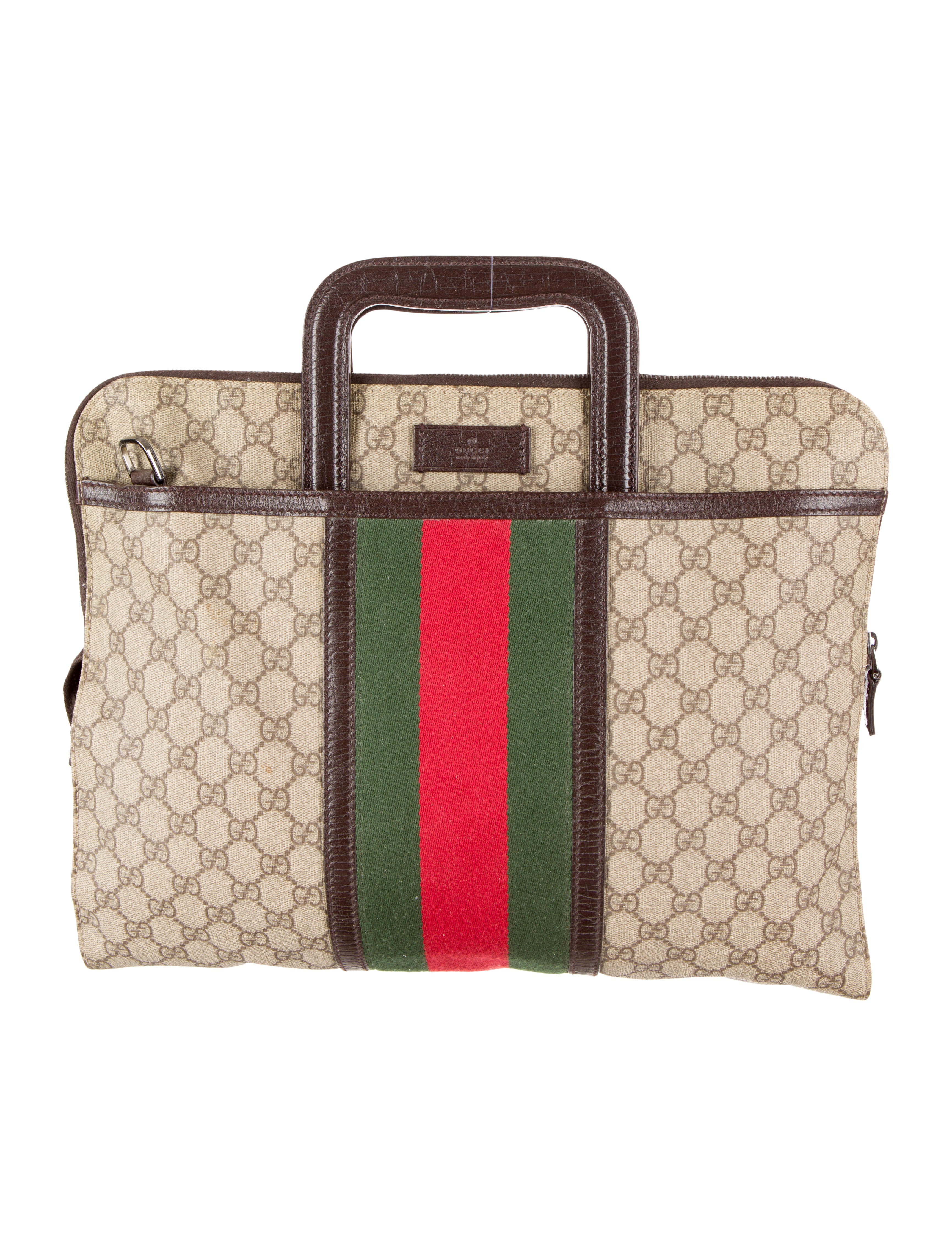 Gucci GG Plus Laptop Bag - Brown Briefcases, Bags - GUC52274 | The RealReal