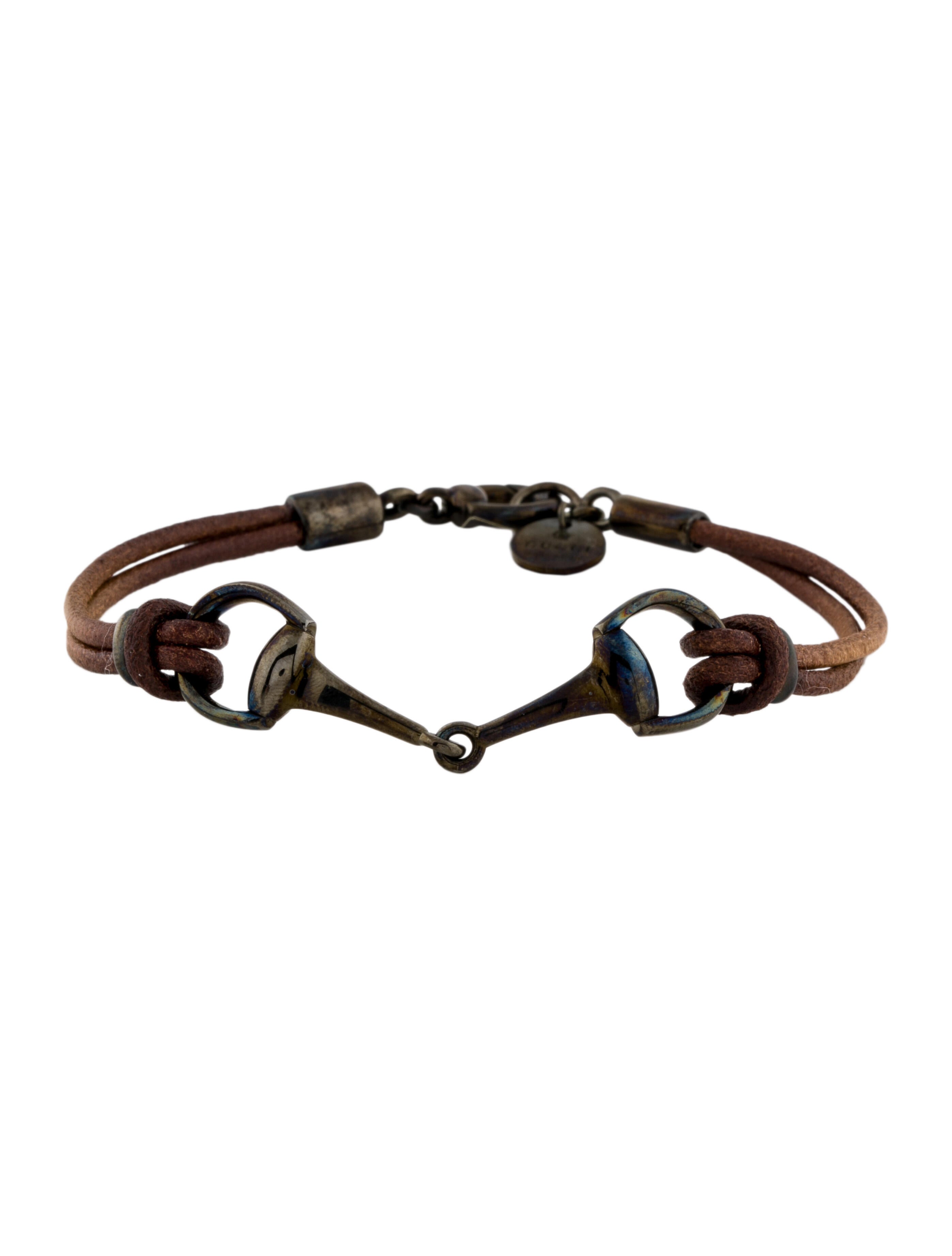 Gucci Horsebit Leather Cord Bracelet - Sterling Silver Wrap, Bracelets ...