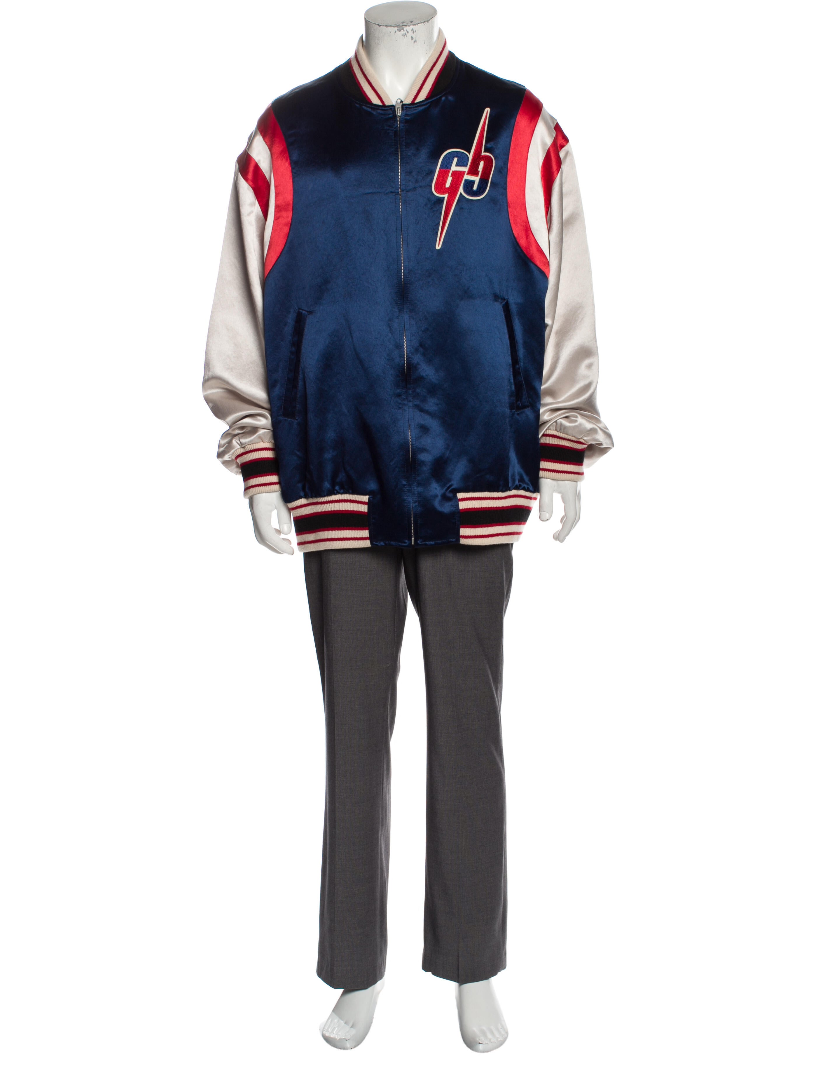Gucci 2019 Colorblock Pattern Varsity Varsity Jacket - Blue Outerwear ...
