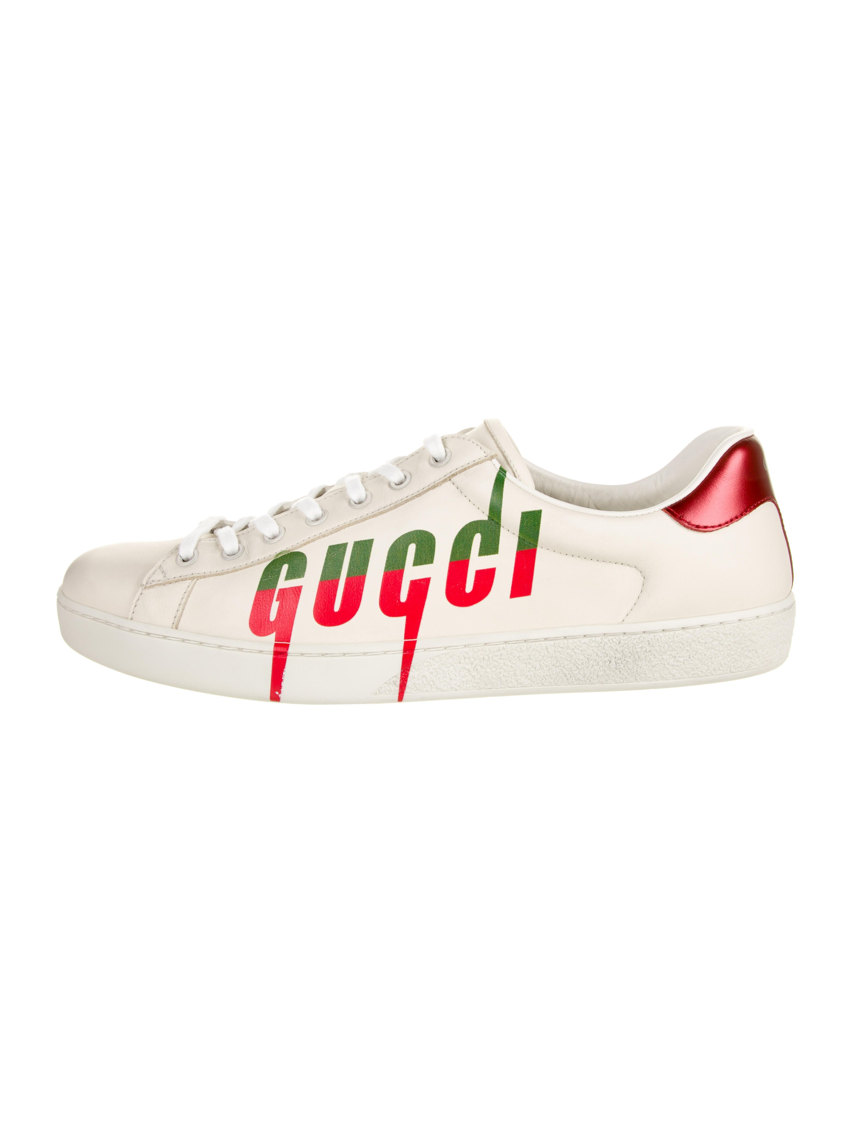 Gucci Leather Graphic Print Sneakers - Neutrals Sneakers, Shoes ...