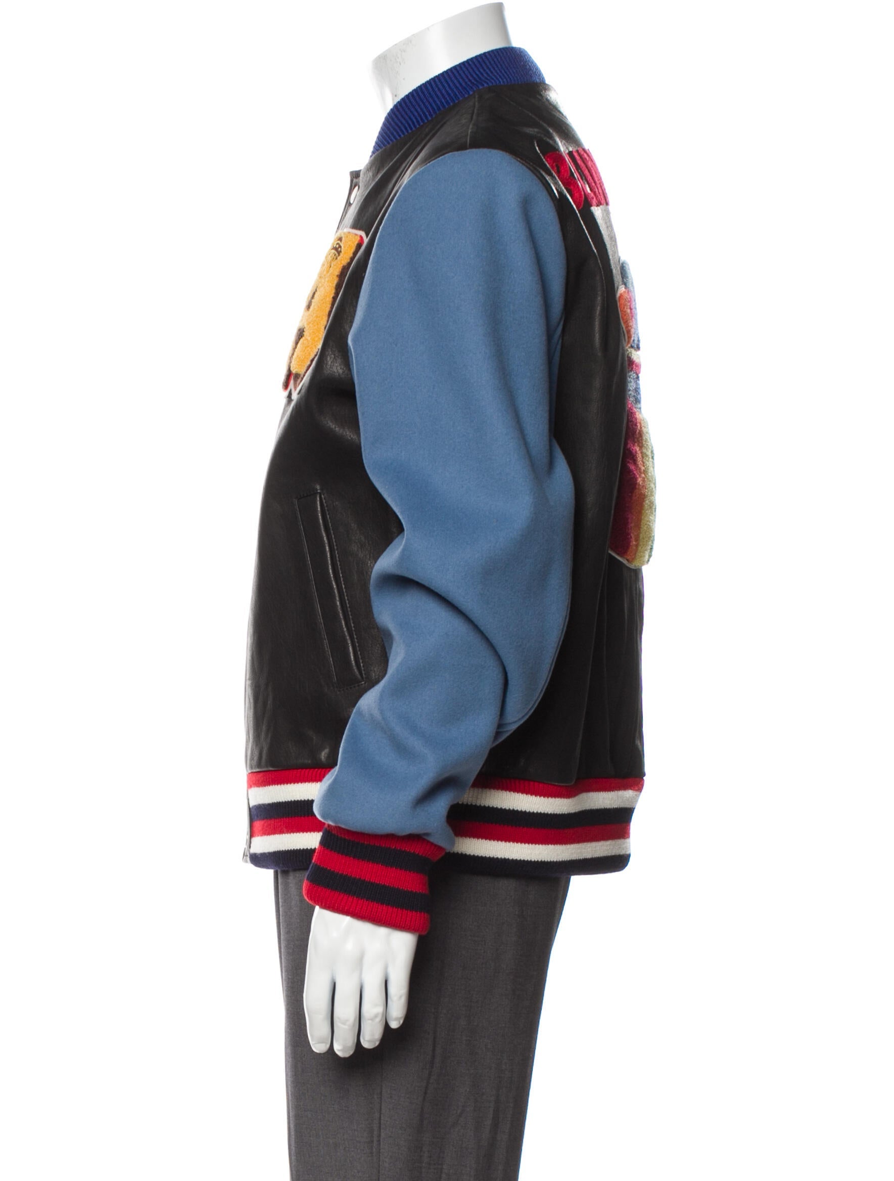 Gucci 2017 'Blind For Love' Leather Varsity Jacket Varsity Jacket w ...