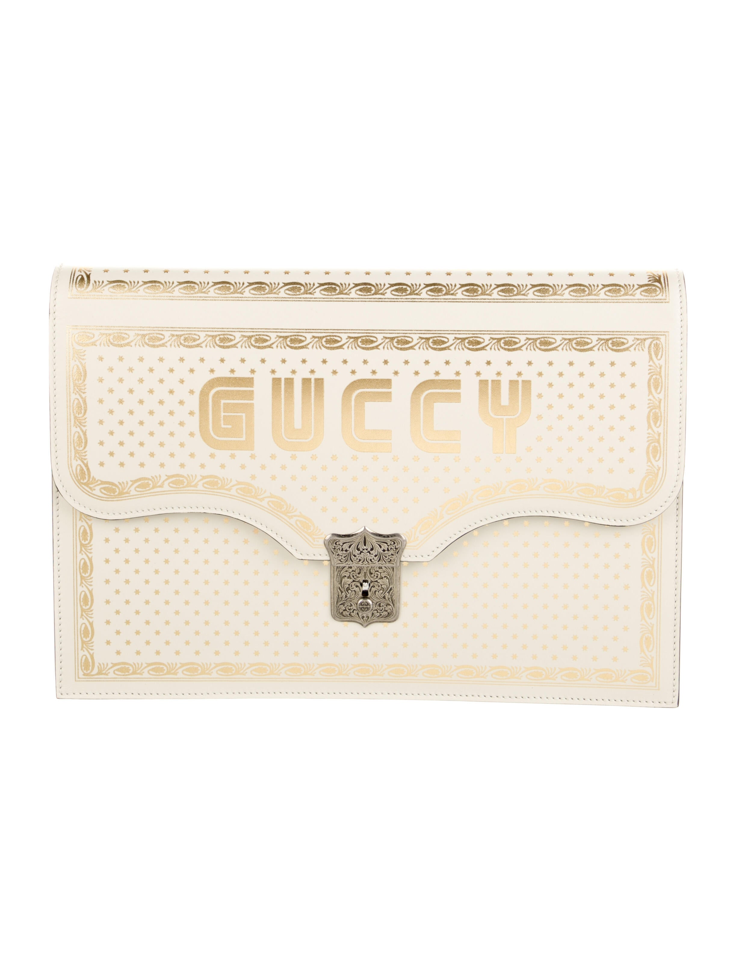 Gucci x SEGA Guccy Stars Portfolio - Metallic Clutches, Handbags ...