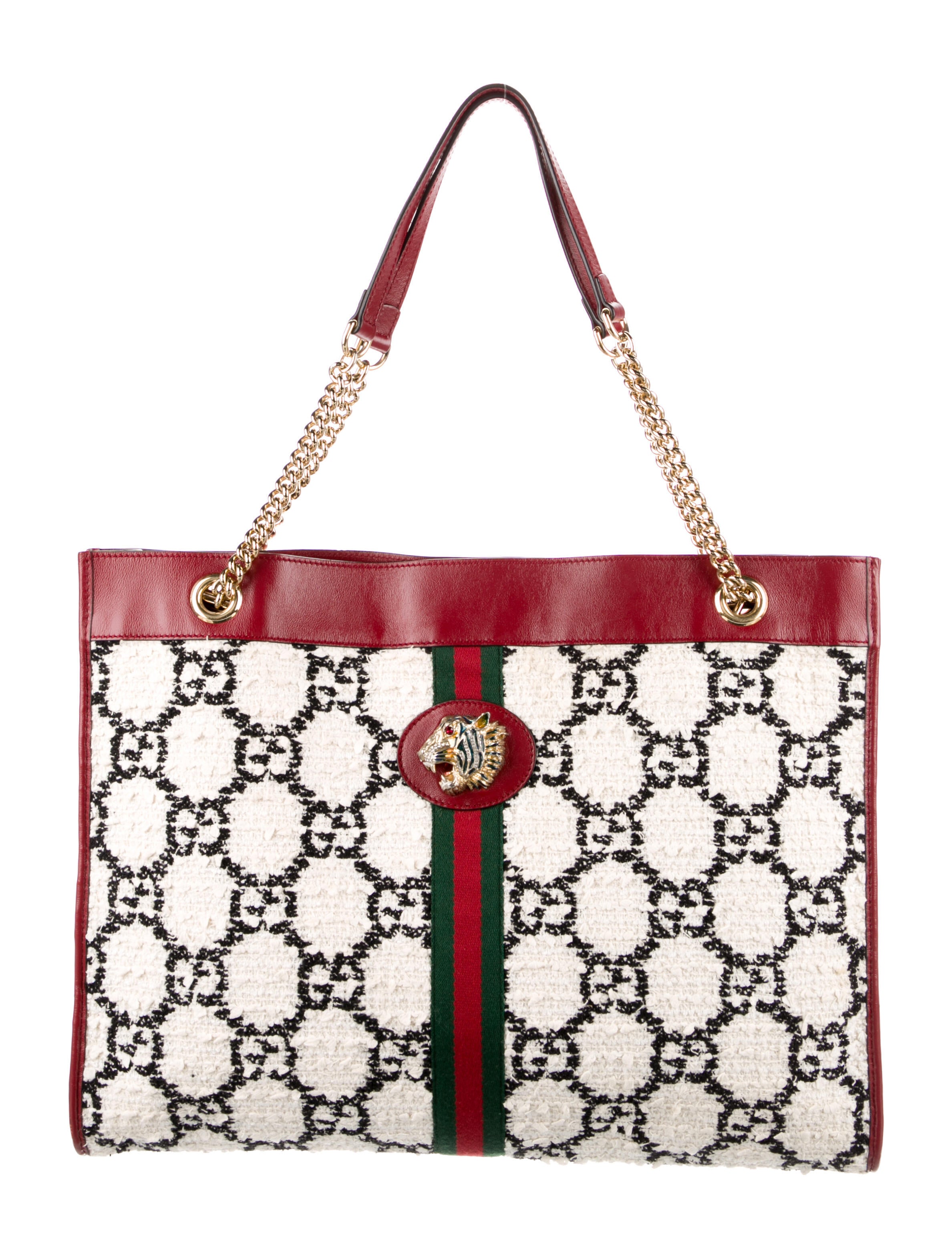 Gucci Large GG Tweed Rajah Tote - Black Totes, Handbags - GUC919116 ...