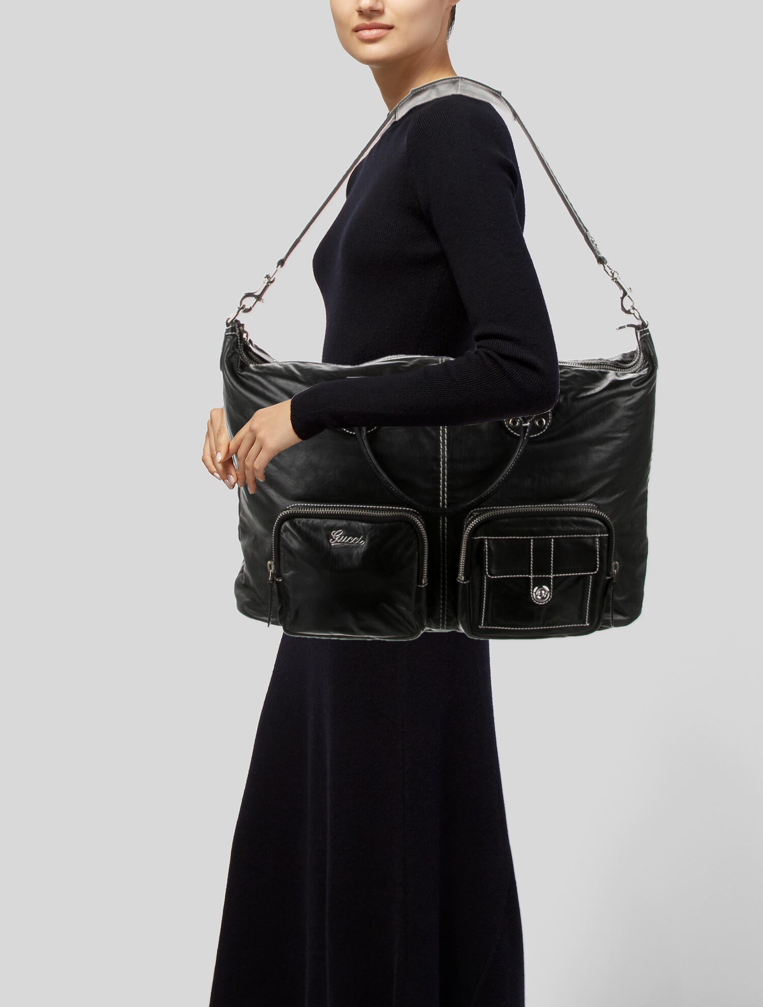 Gucci Leather Shoulder Bag - Black Shoulder Bags, Handbags - GUC987934 ...