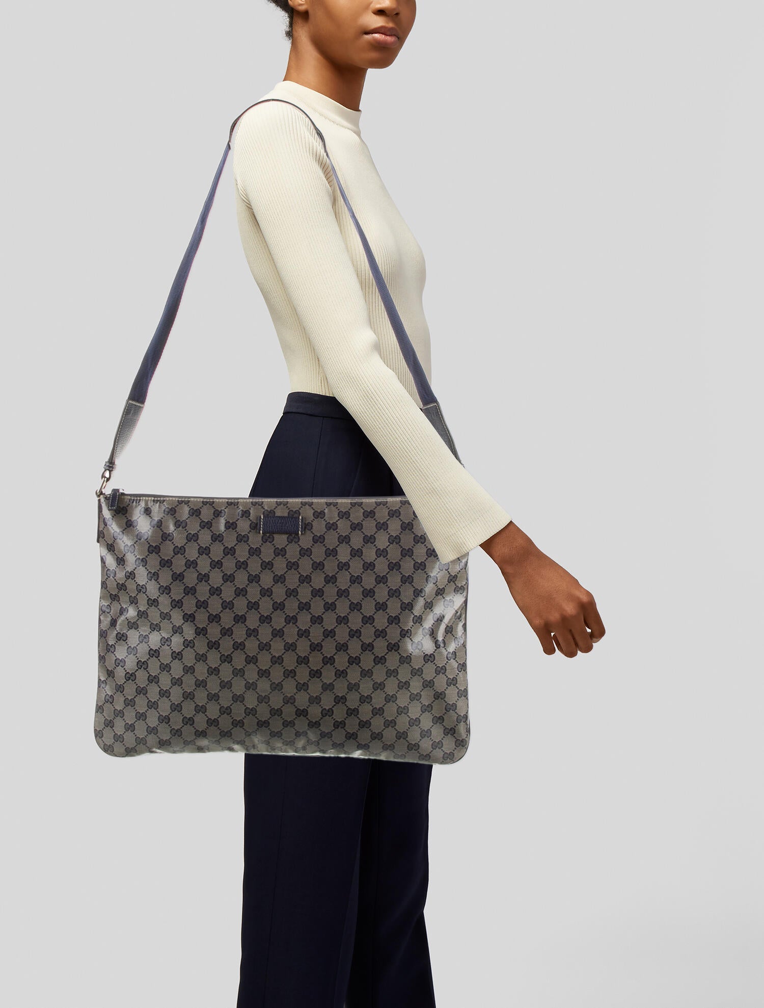 Gucci GG Crystal Messenger Bag - Blue Crossbody Bags, Handbags ...