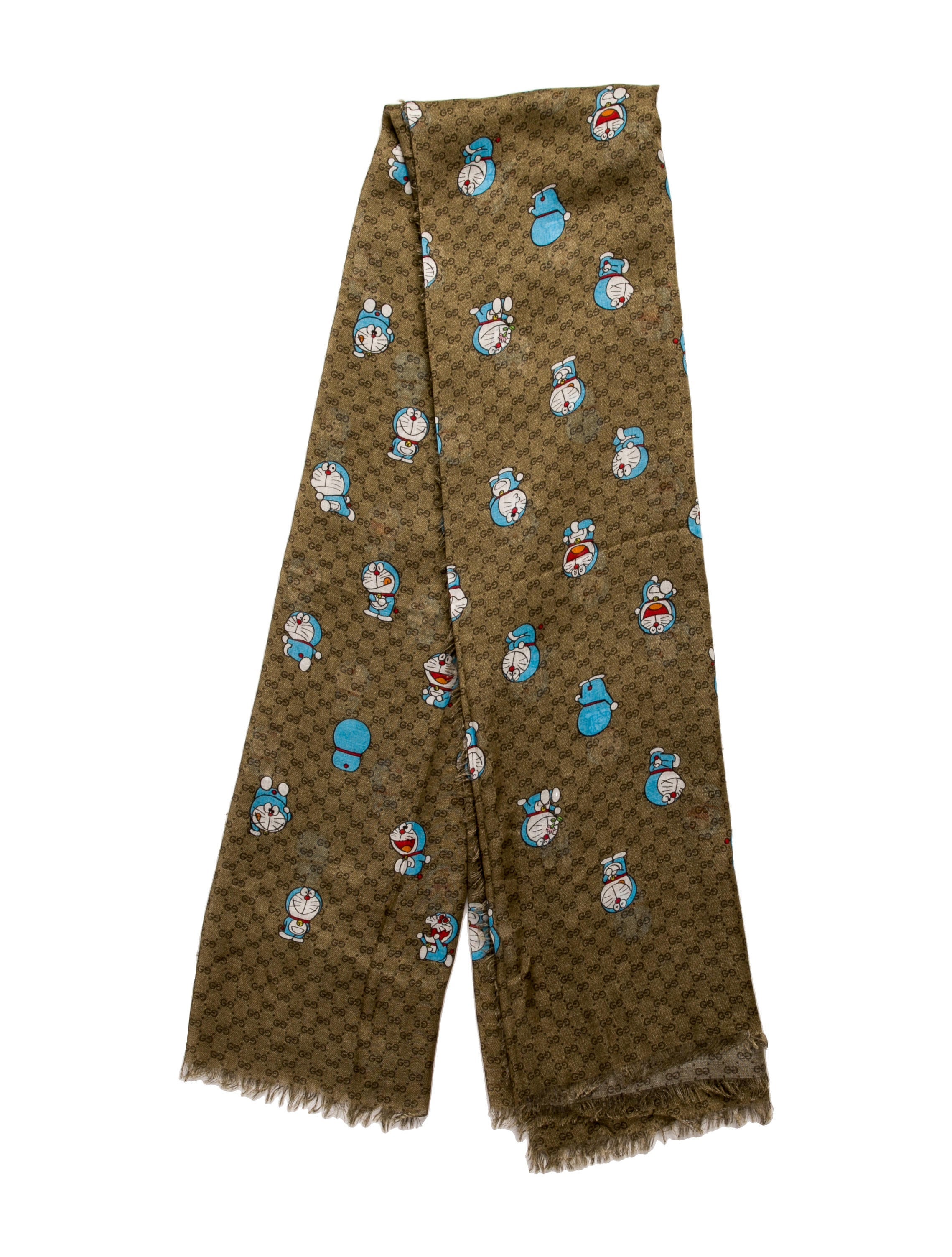 Gucci x Doraemon Floral Print Shawl - Neutrals Scarves, Accessories ...