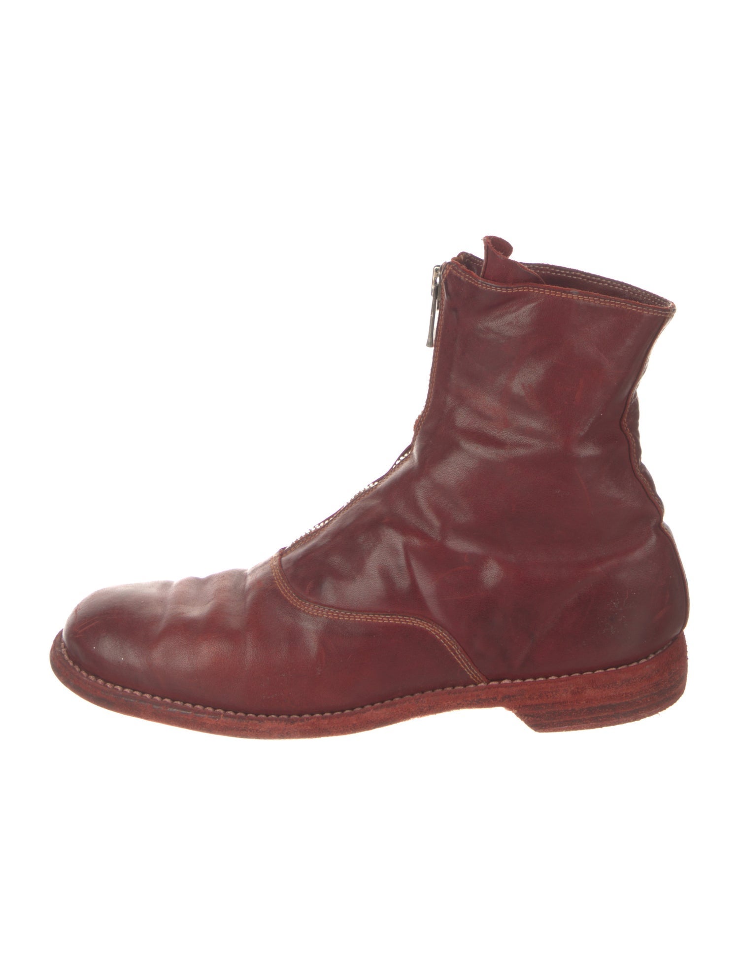 Guidi Leather Combat Boots - Red Boots, Shoes - GUI21643 | The RealReal