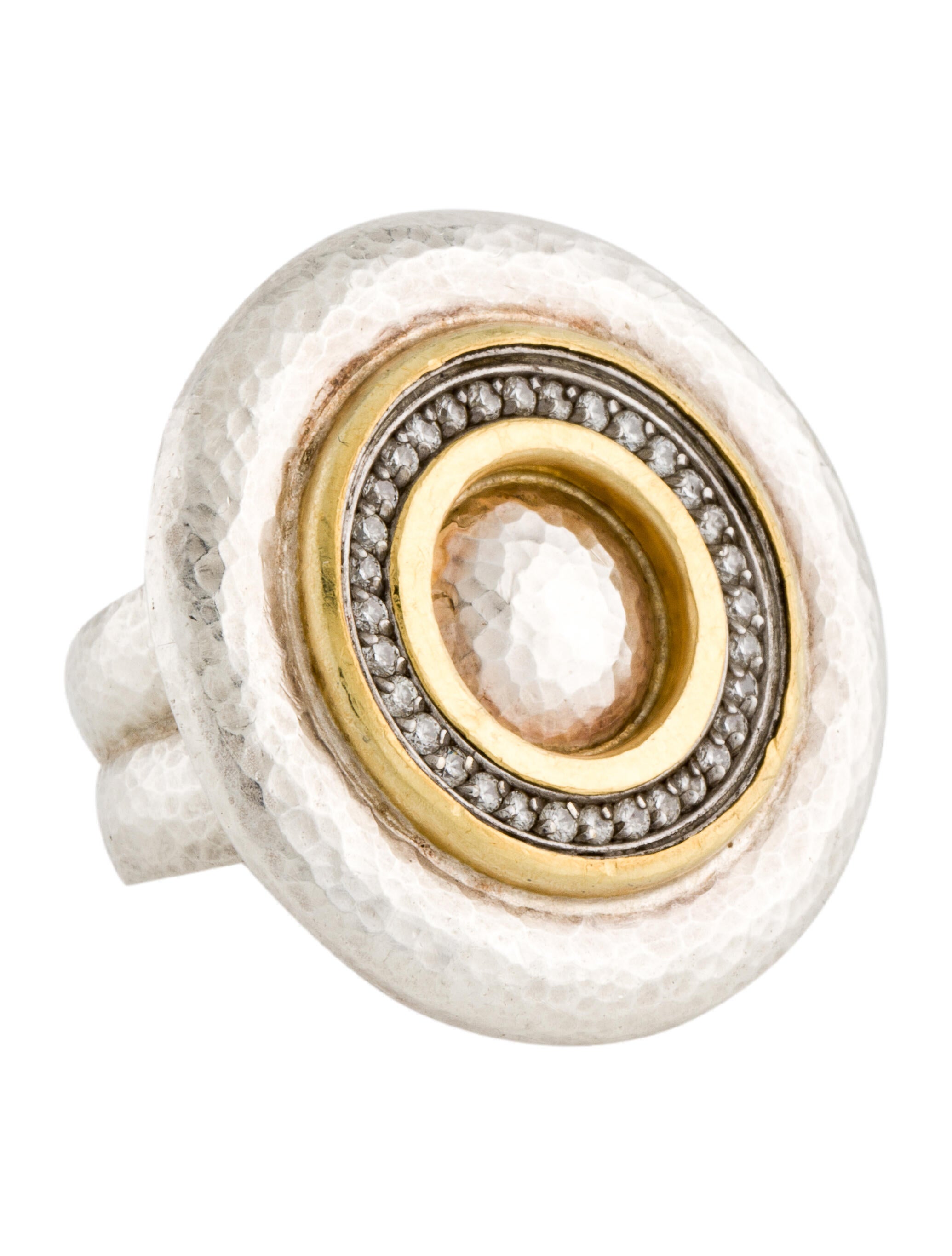 Gurhan Diamond Hammered Moonbear Cocktail Ring - 22K Yellow Gold ...