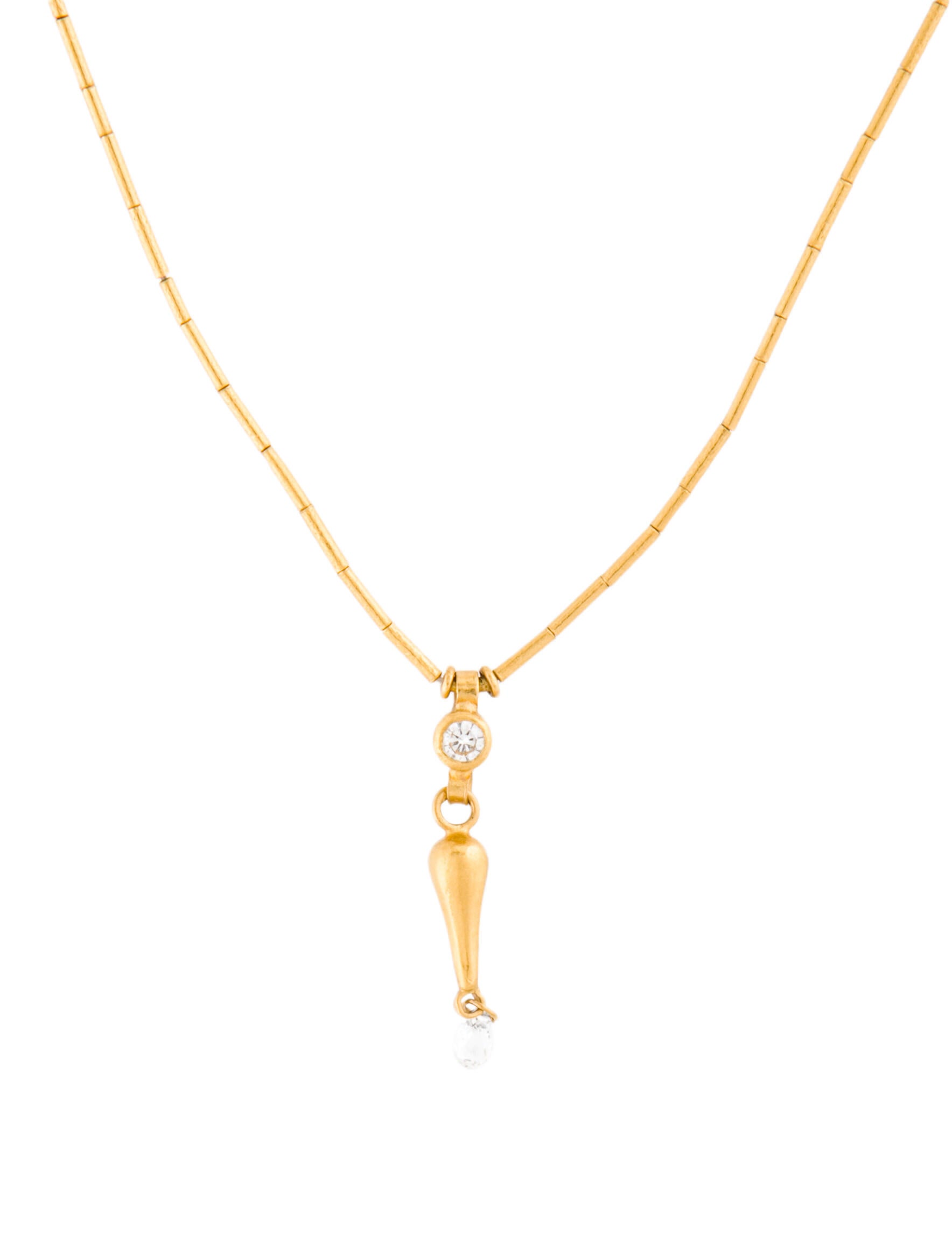 Gurhan 24K Diamond Drop Pendant Necklace - 24K Yellow Gold Pendant ...