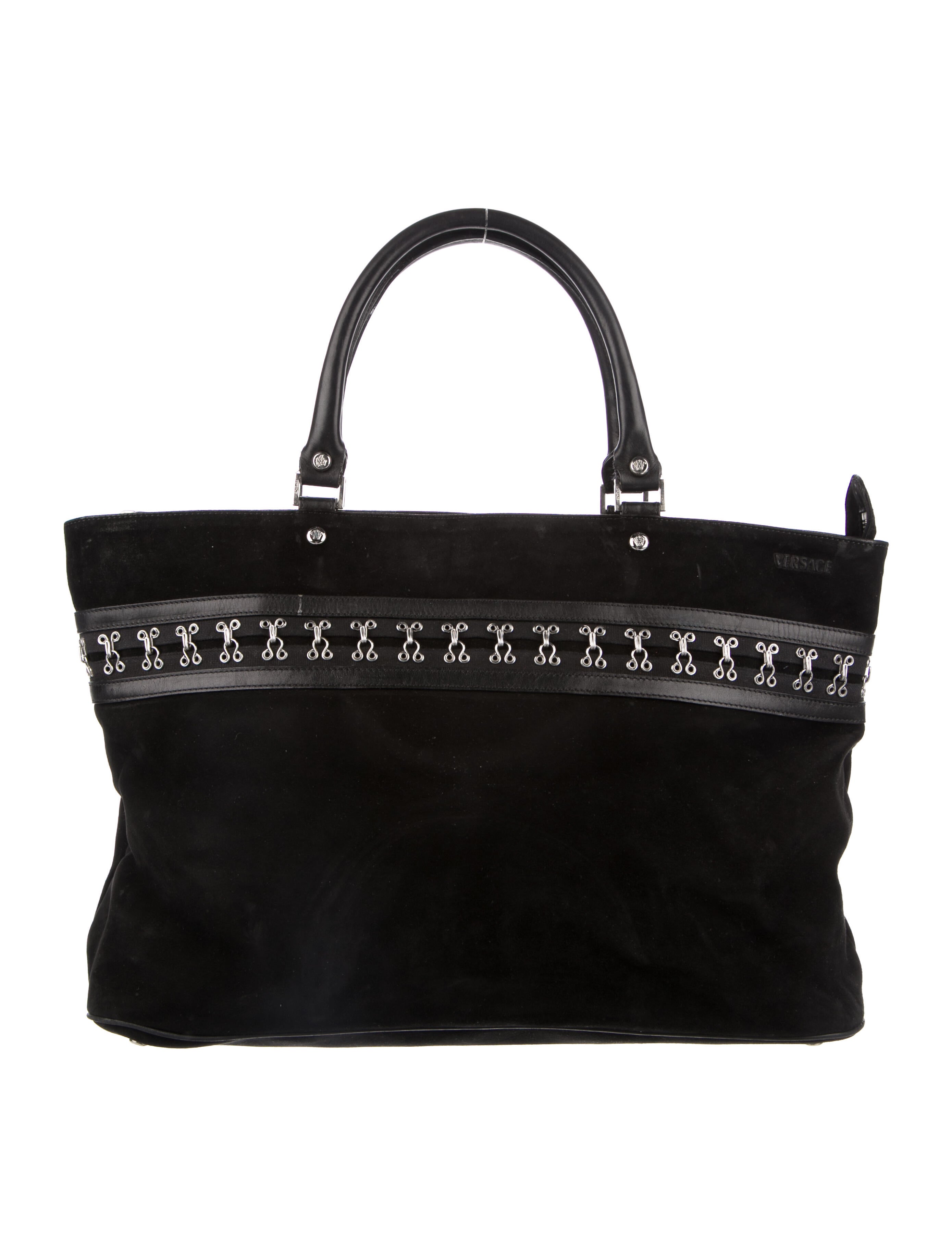 Gianni Versace Quilted Double Zipper Satchel - Black Handle Bags ...