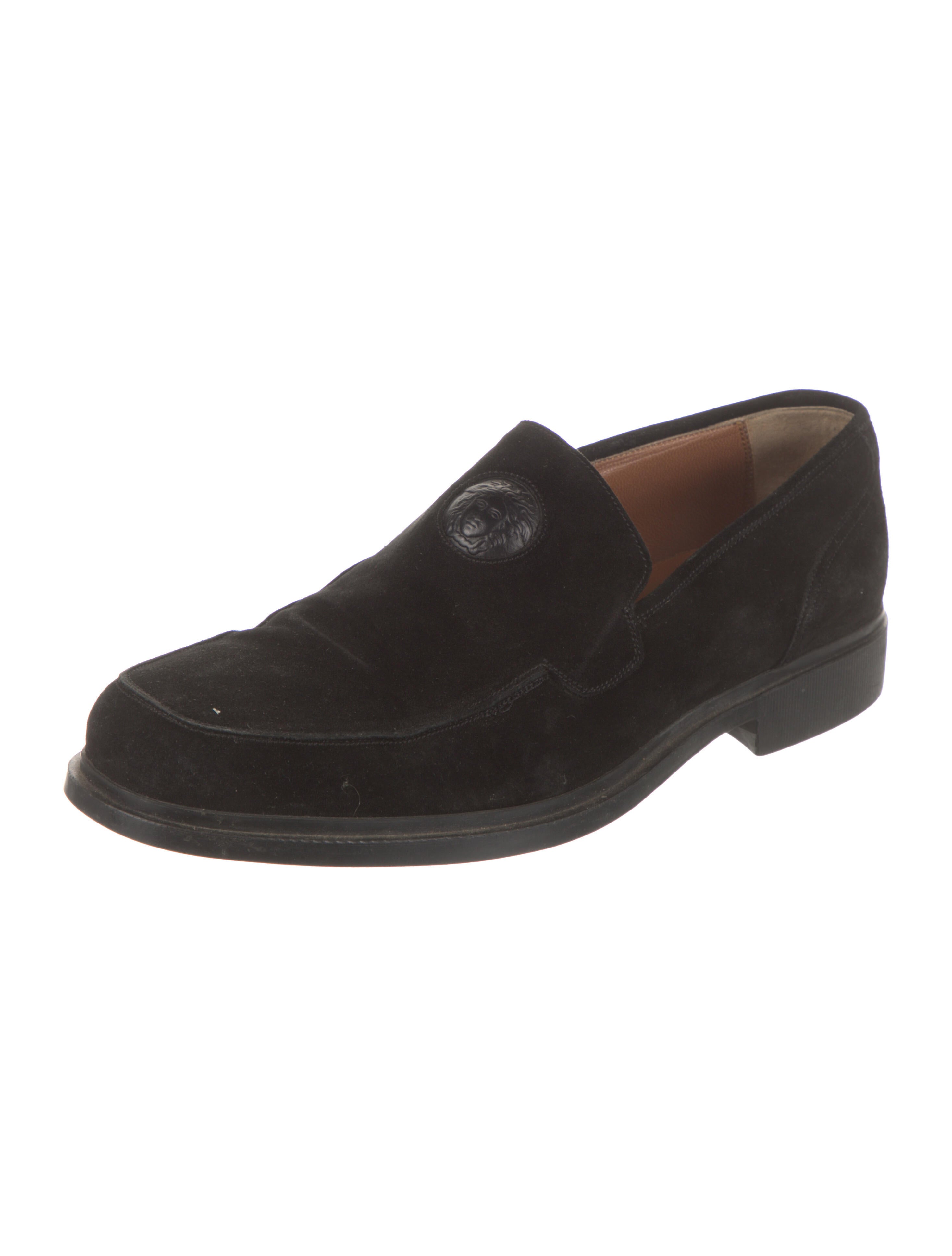 Gianni Versace Suede Loafers Black Loafers Shoes Gve41379 The Realreal