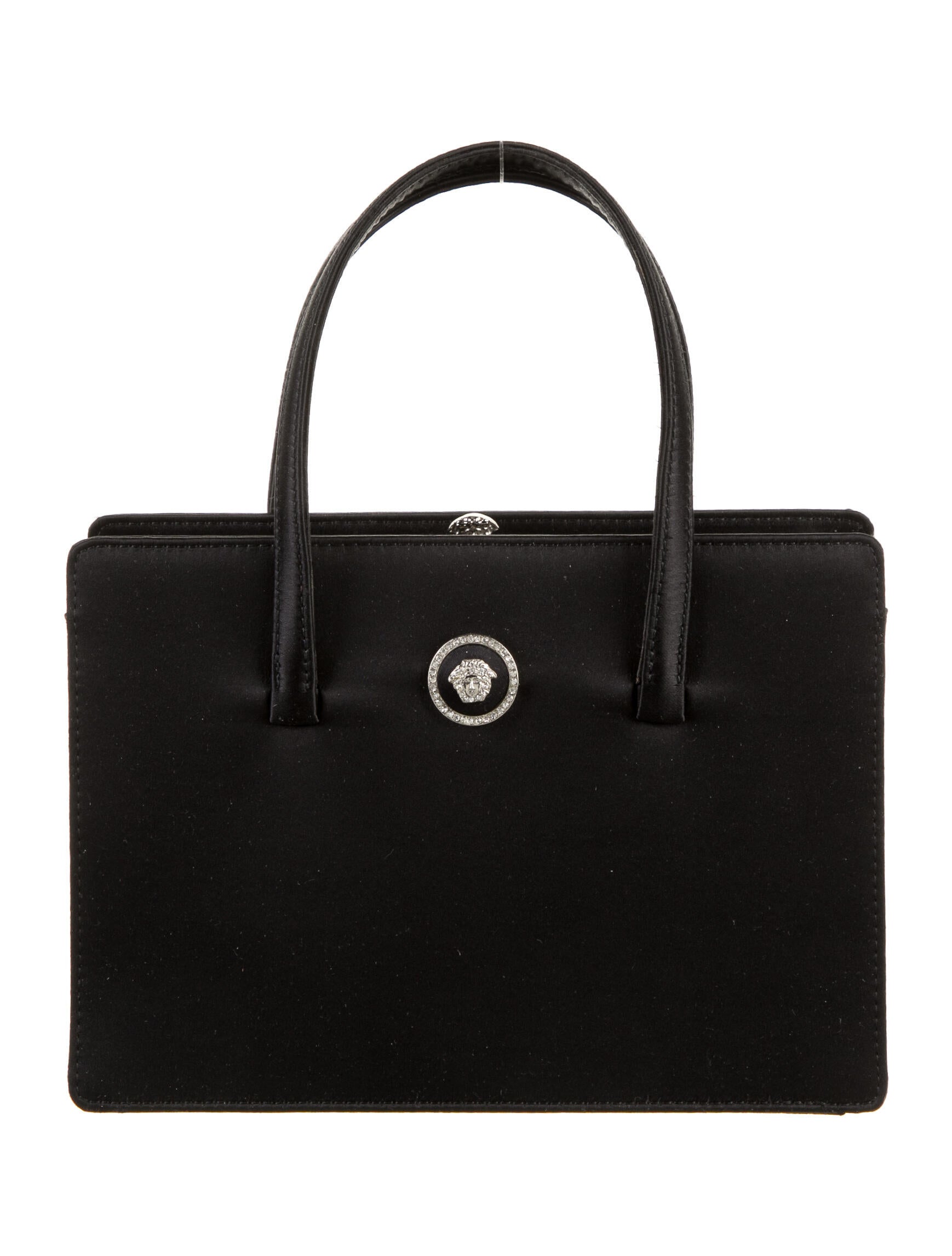 Gianni Versace Satin Evening Bag - Black Evening Bags, Handbags ...