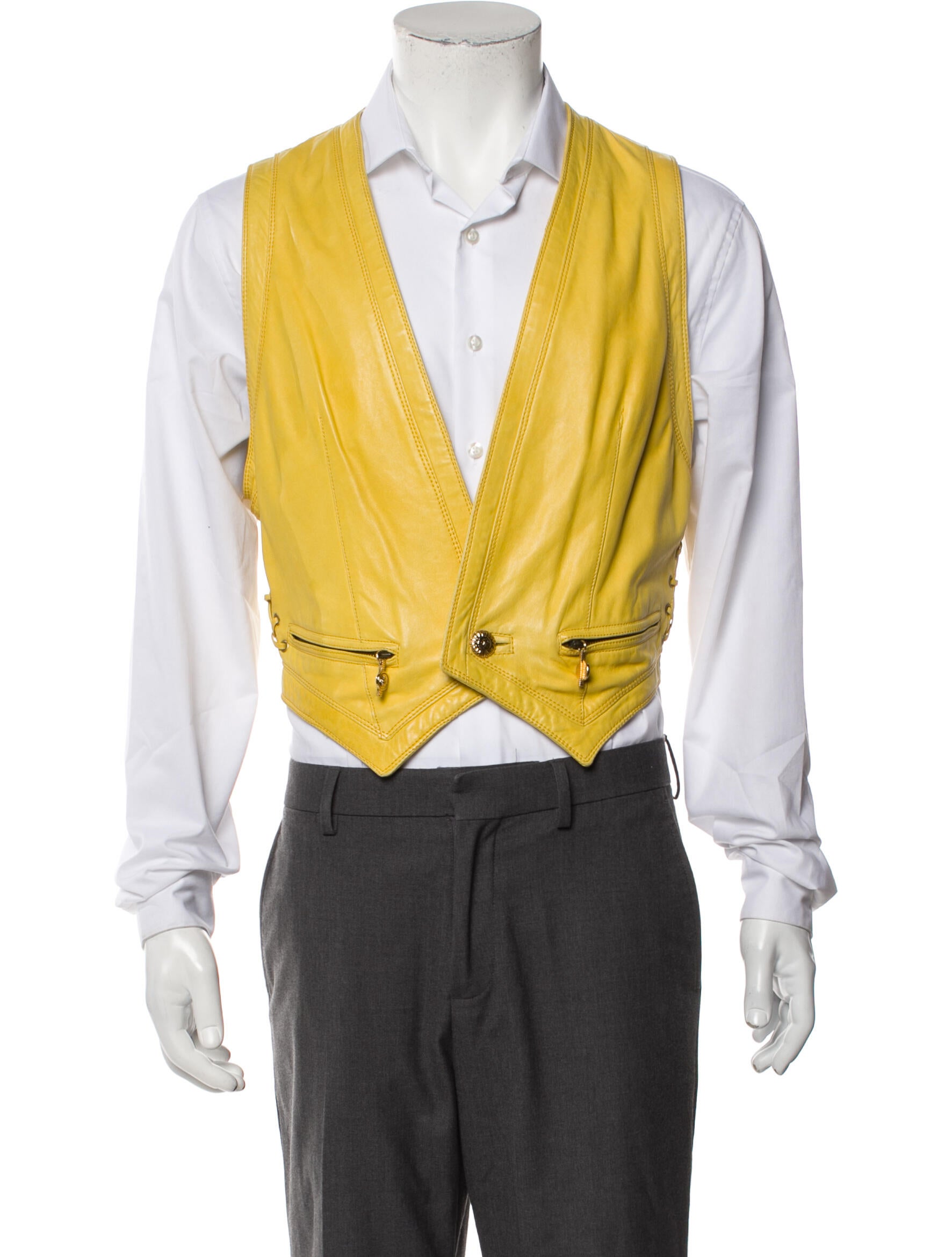 Gianni Versace Vintage 1990's Vest - Yellow Outerwear, Clothing ...