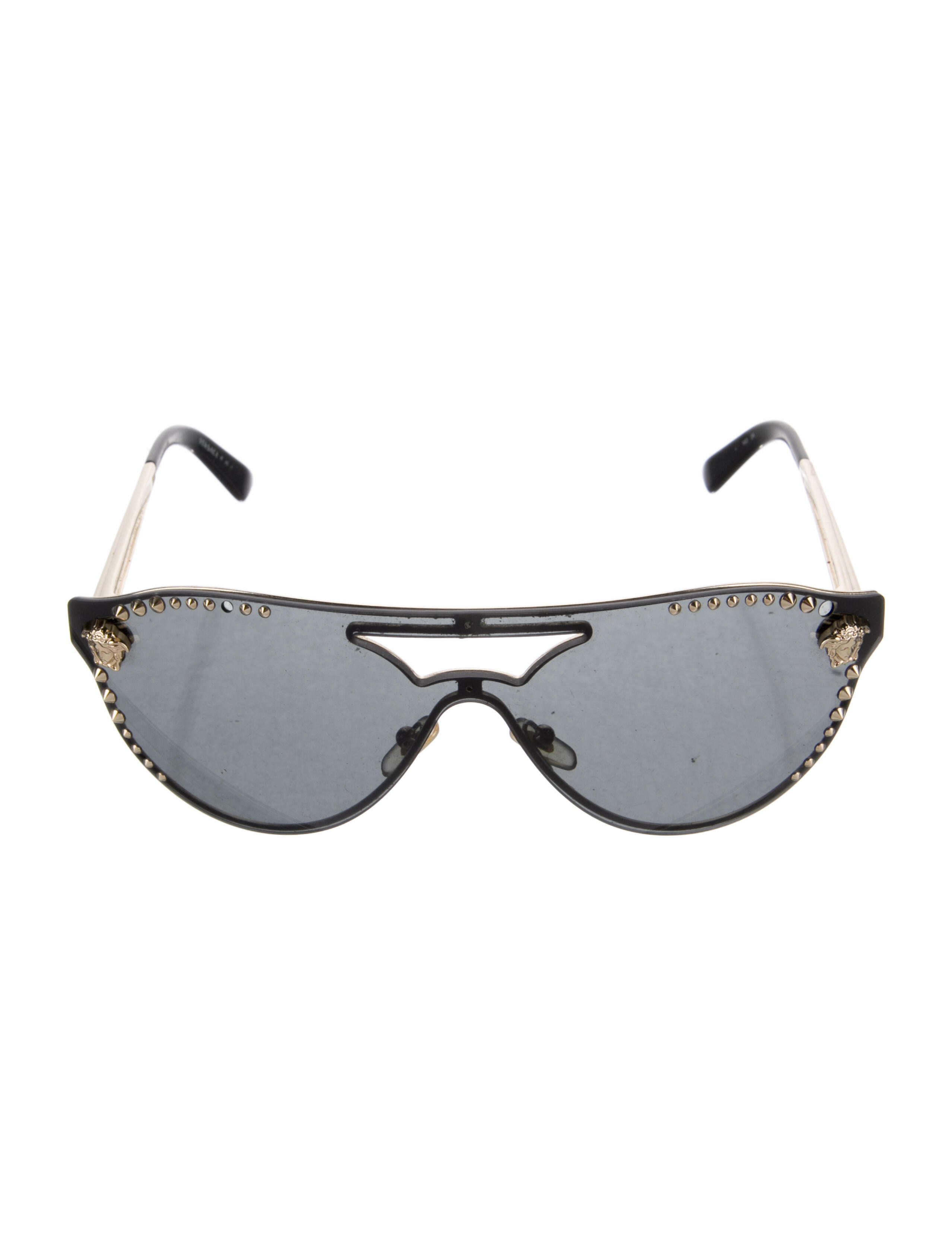 Gianni Versace Oval Chain-Link Sunglasses - Black Sunglasses ...