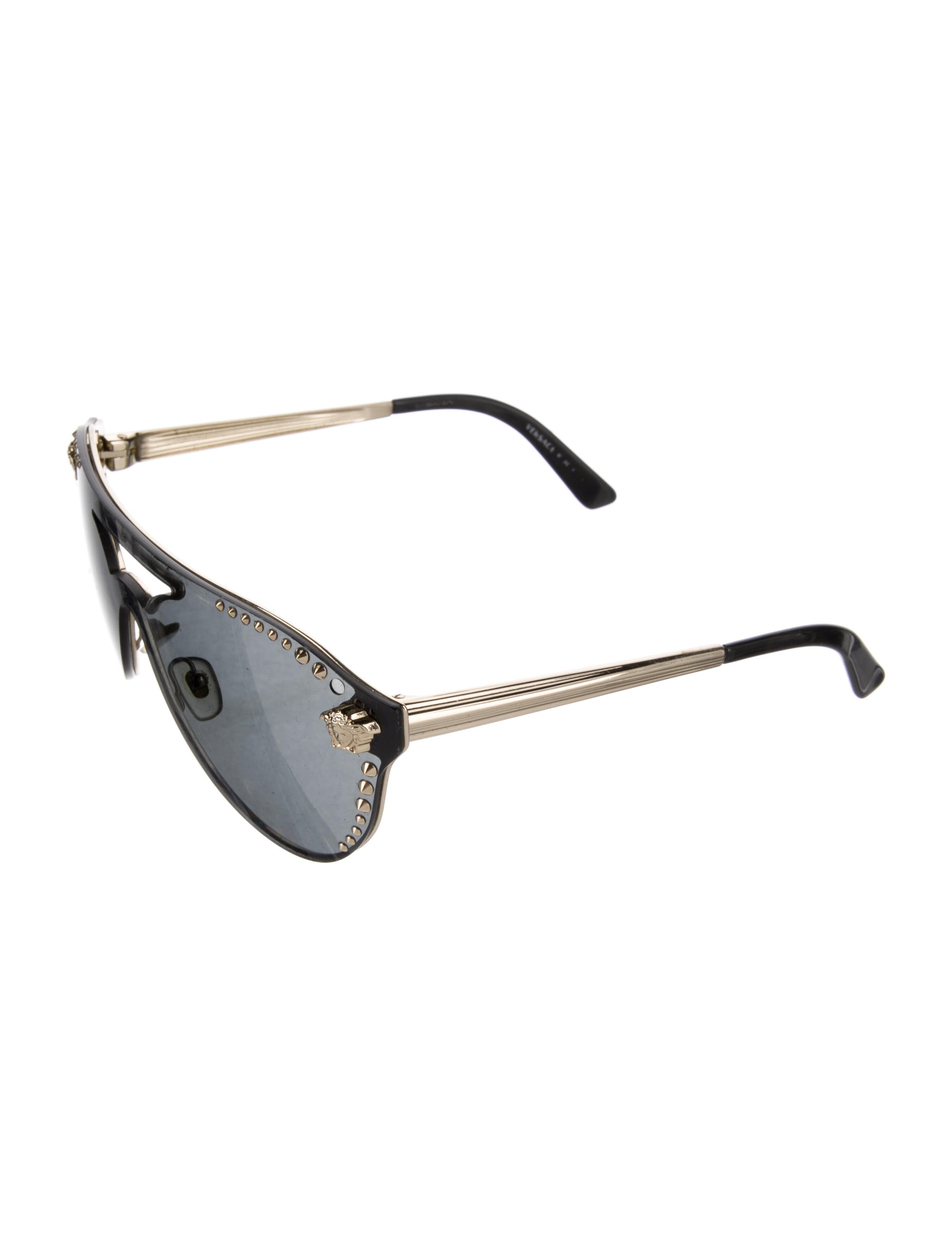 Gianni Versace Oval Chain-Link Sunglasses - Black Sunglasses ...