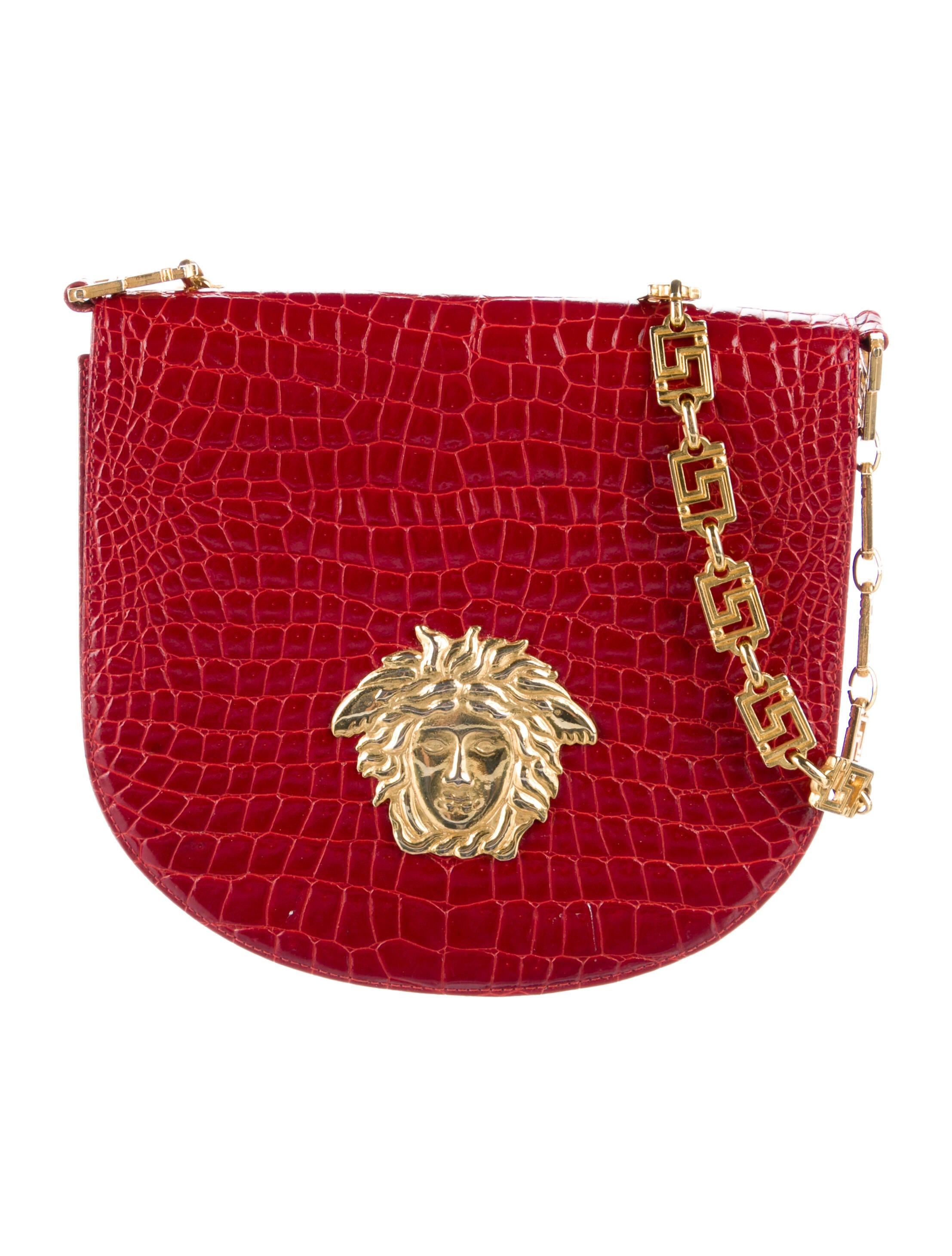 Gianni Versace Patent Leather Shoulder Bag - Red Shoulder Bags ...