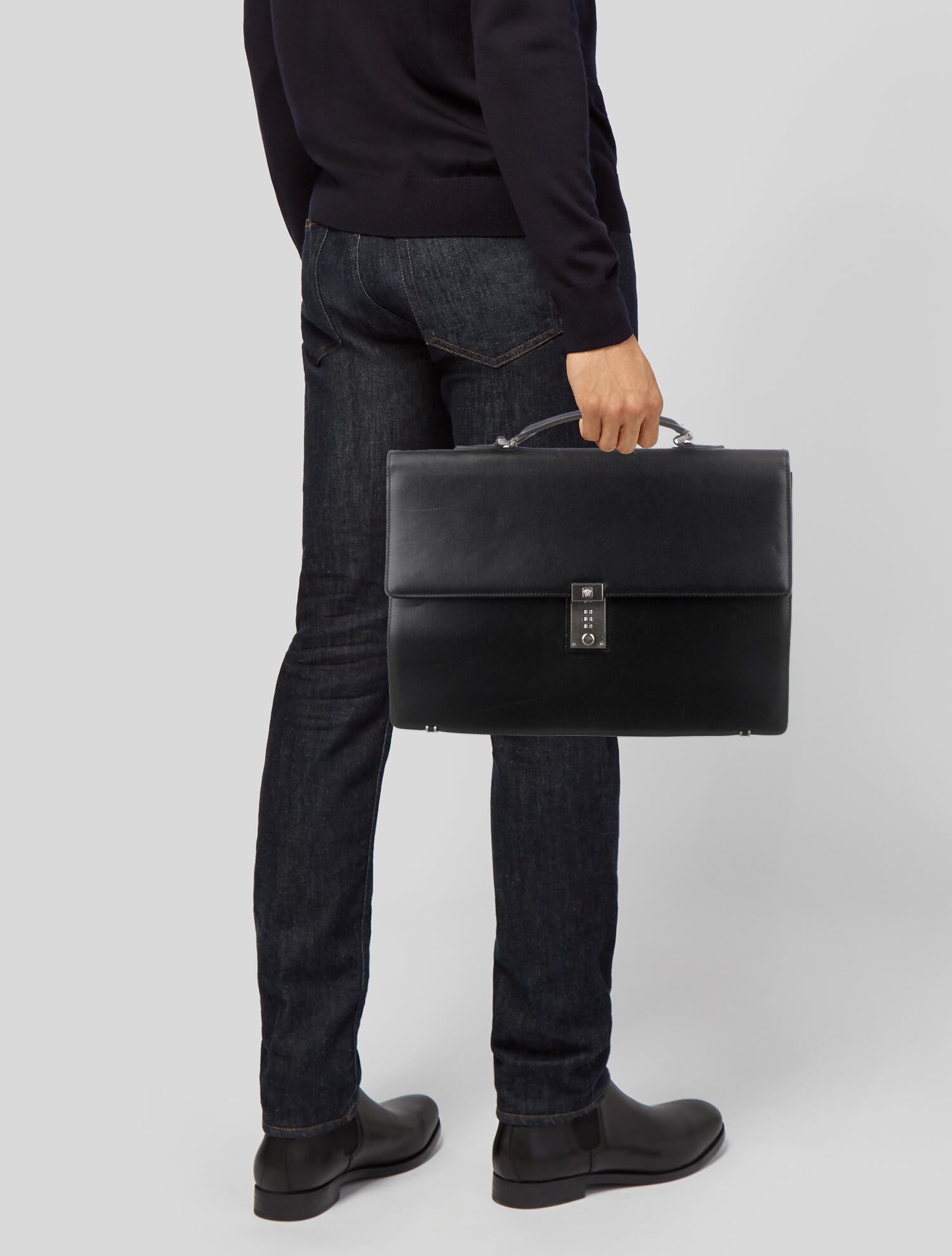 Mark Cross Leather Maddox Briefcase - Burgundy Briefcases, Bags ...