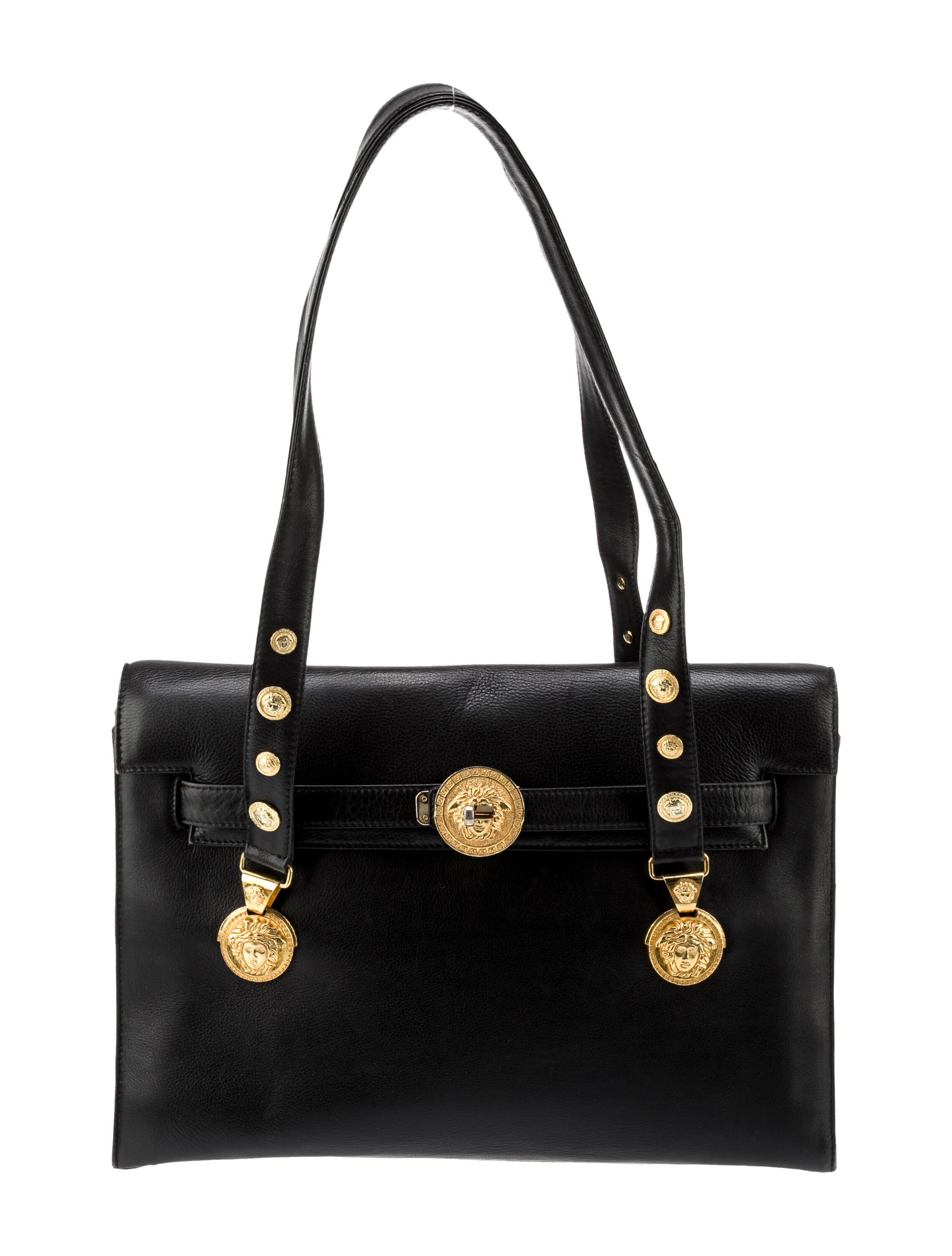 Gianni Versace Leather Shoulder Bag - Black Shoulder Bags, Handbags ...