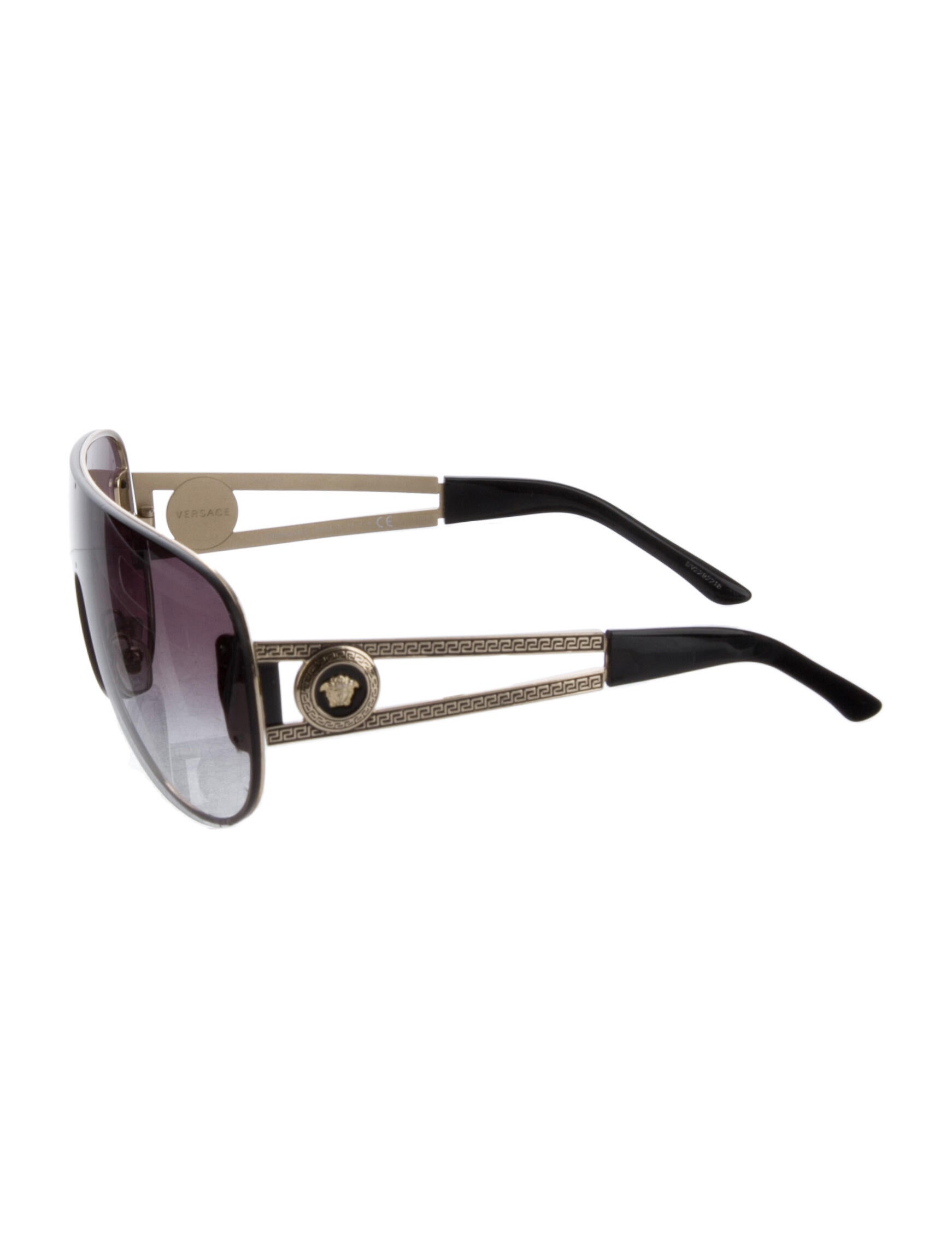 Gianni Versace Medusa Insignia Shield Sunglasses - Black Sunglasses ...