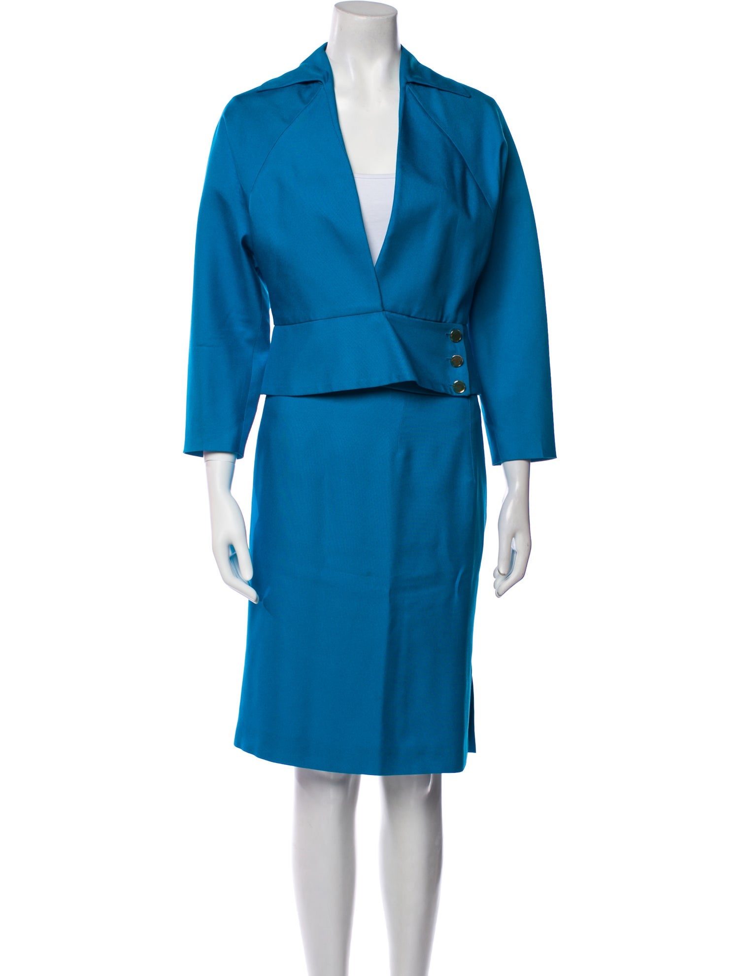 Gianni Versace Silk Skirt Suit - Blue Suits and Sets, Clothing ...