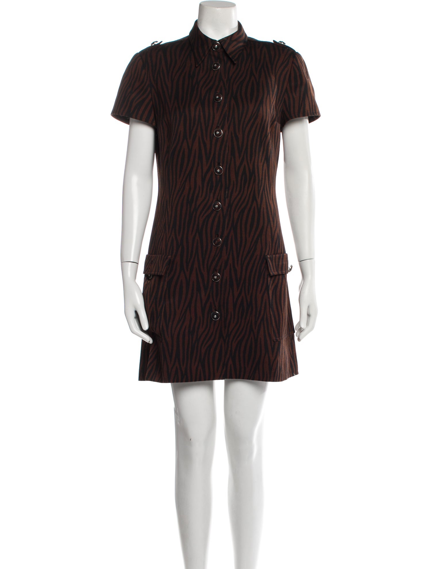 Gianni Versace Vintage Mini Dress - Brown Dresses, Clothing - GVE47959 ...