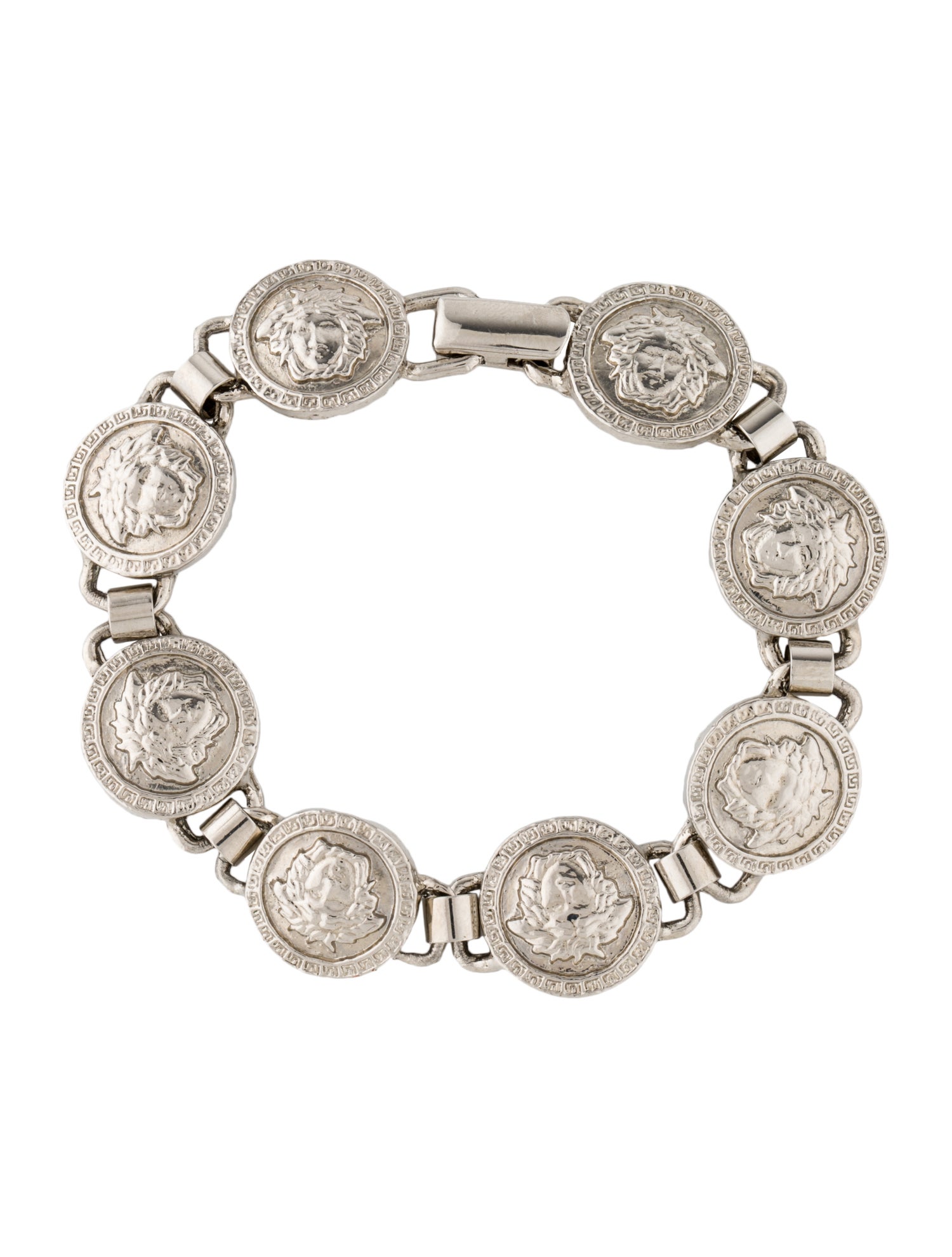 Gianni Versace Vintage Medusa Head Link Bracelet - Silver-Tone Metal ...