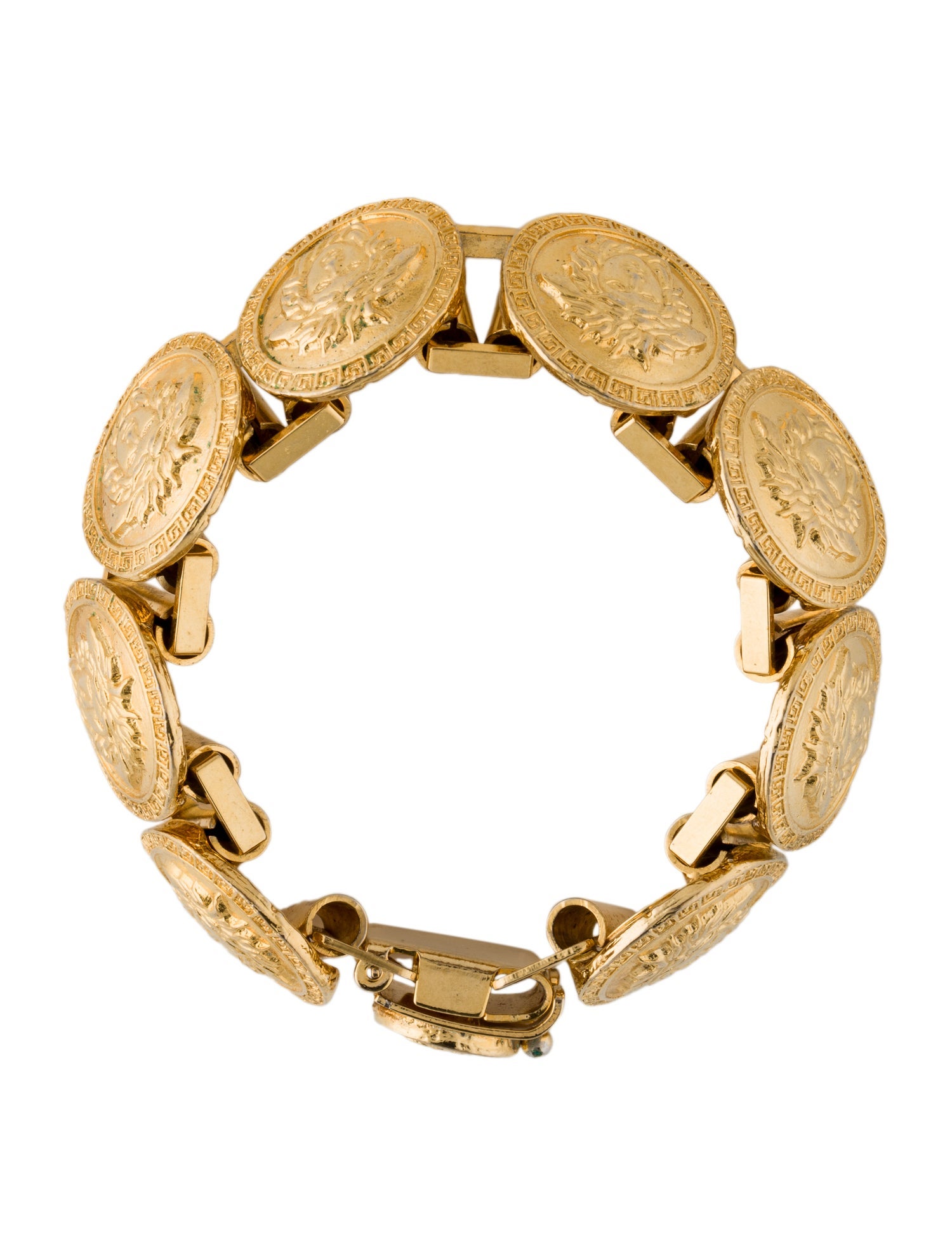 Gianni Versace Medusa Head Link Bracelet - Gold-Tone Metal Link ...