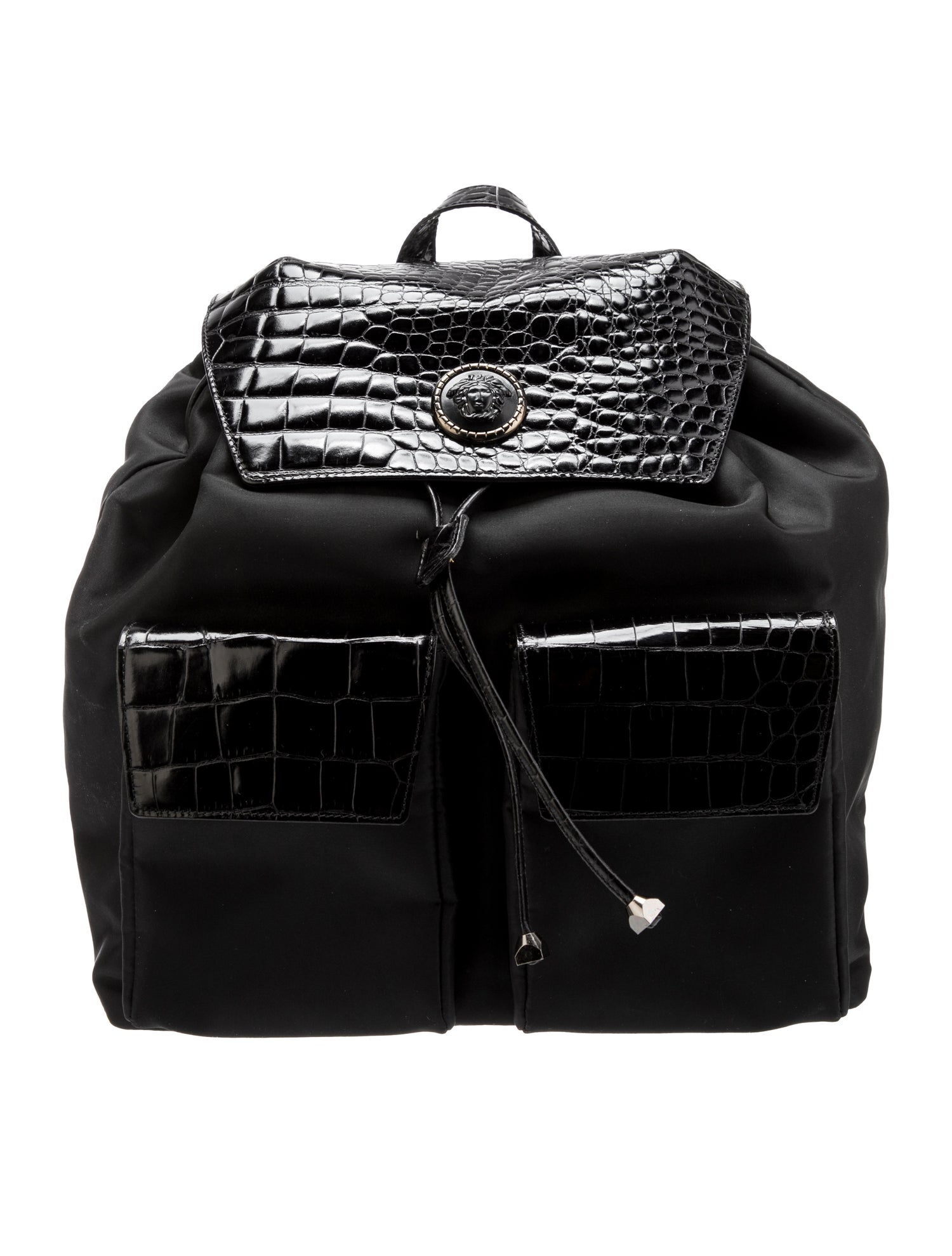 Gianni Versace Medusa Nylon Backpack - Black Backpacks, Handbags ...