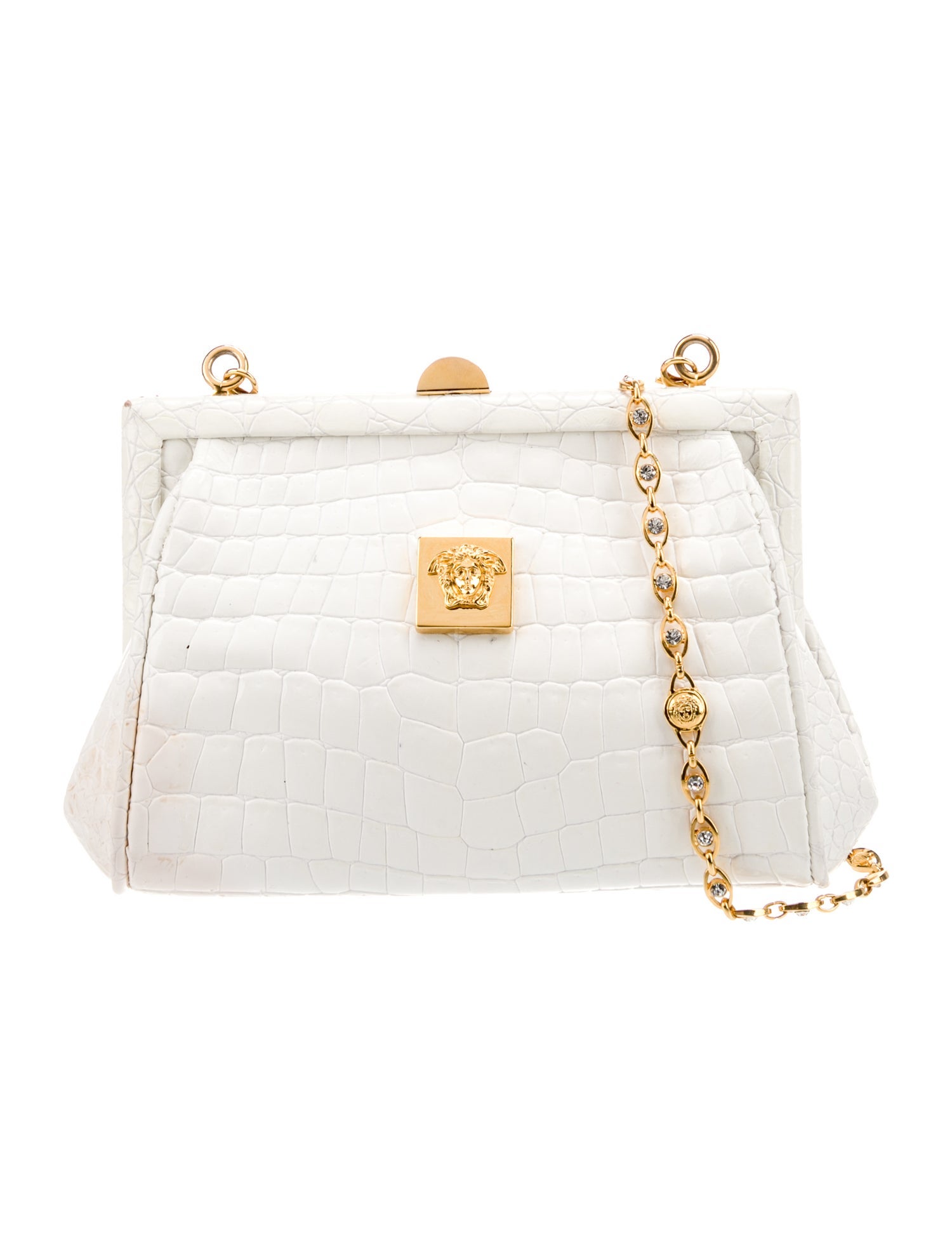 Gianni Versace Leather Shoulder Bag - White Shoulder Bags, Handbags ...