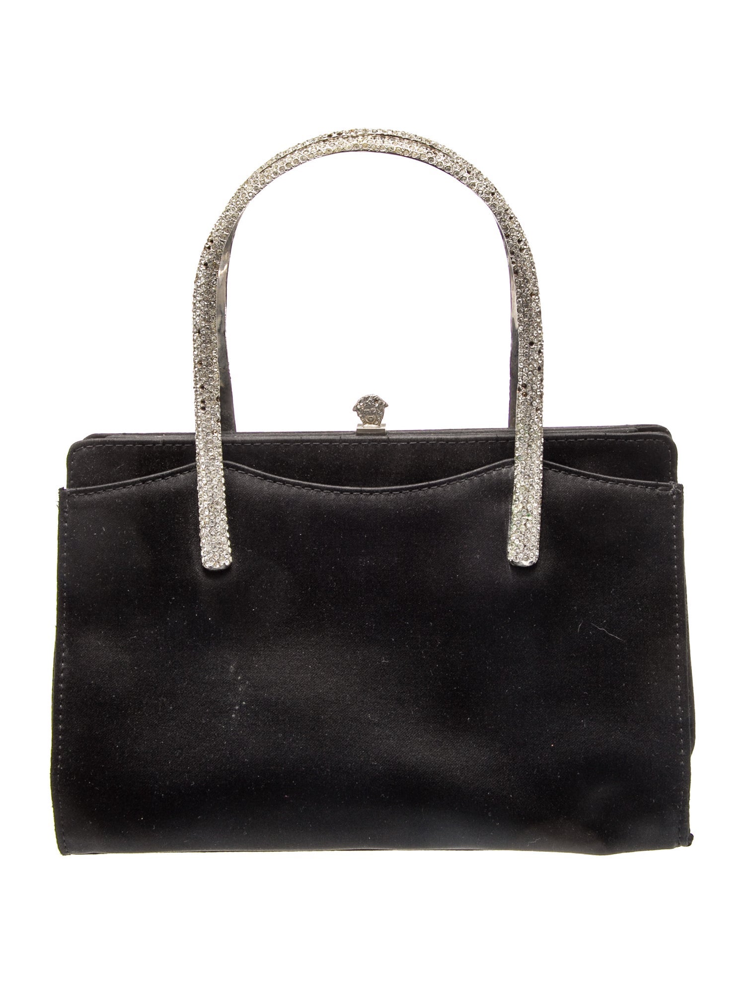 Gianni Versace Satin Evening Bag - Black Evening Bags, Handbags ...