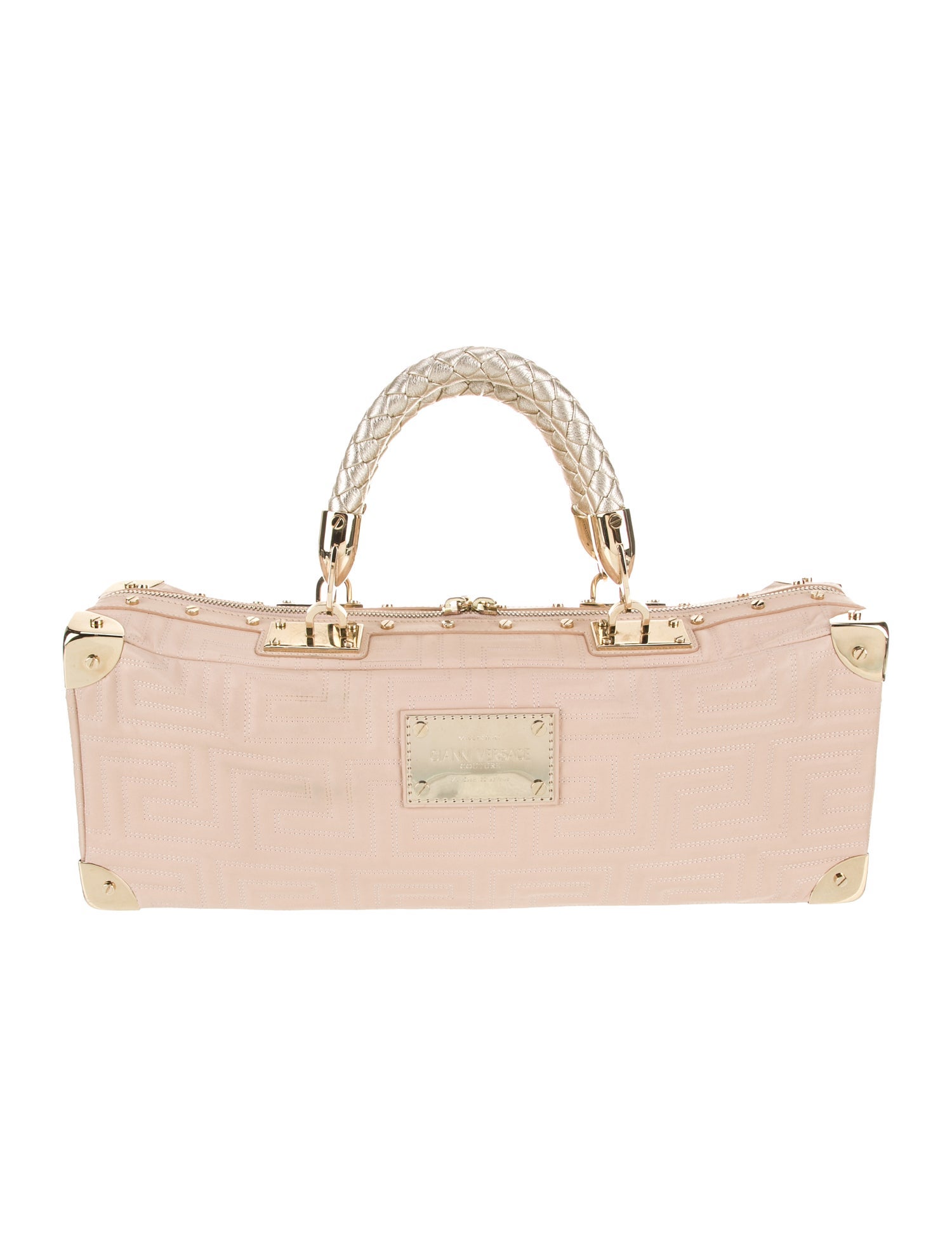 Gianni Versace Leather Top Handle Bag - Neutrals Handle Bags, Handbags ...