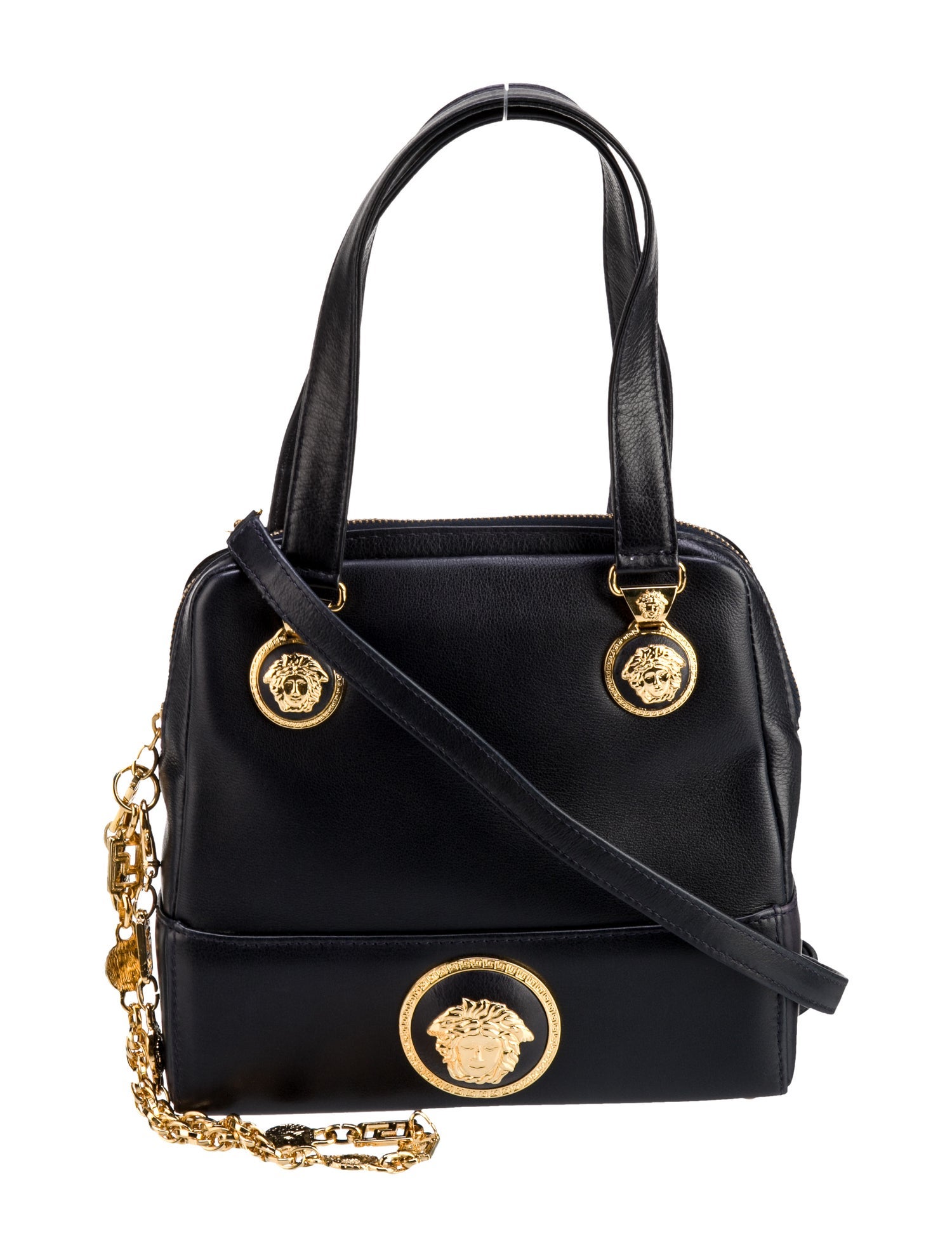 Gianni Versace Medusa Top Handle Bag - Blue Handle Bags, Handbags ...