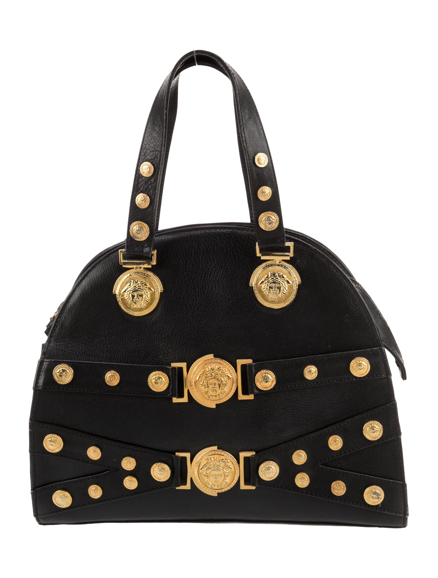 Gianni Versace Medusa Top Handle Bag - Black Handle Bags, Handbags ...