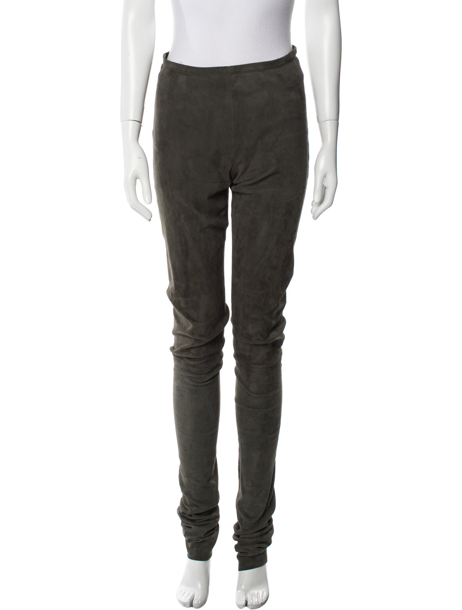 Haider Ackermann Leather Skinny Leg Pants - Green Pants, Clothing - HAI28020 | The RealReal