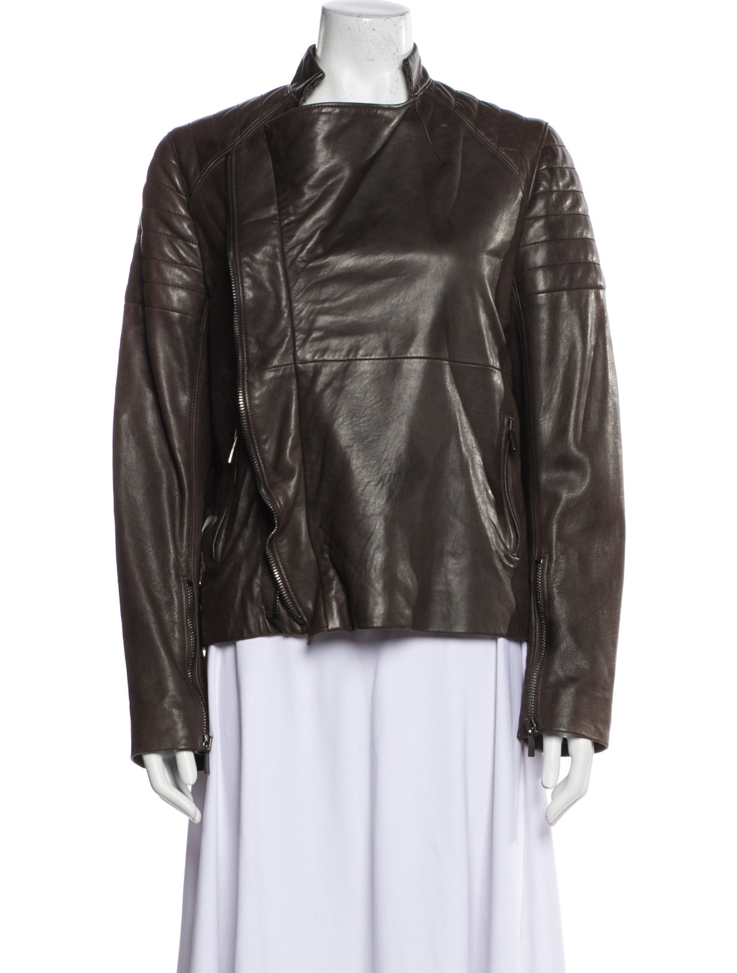 Haider Ackermann Leather Biker Jacket - Brown Jackets, Clothing - HAI29055 | The RealReal