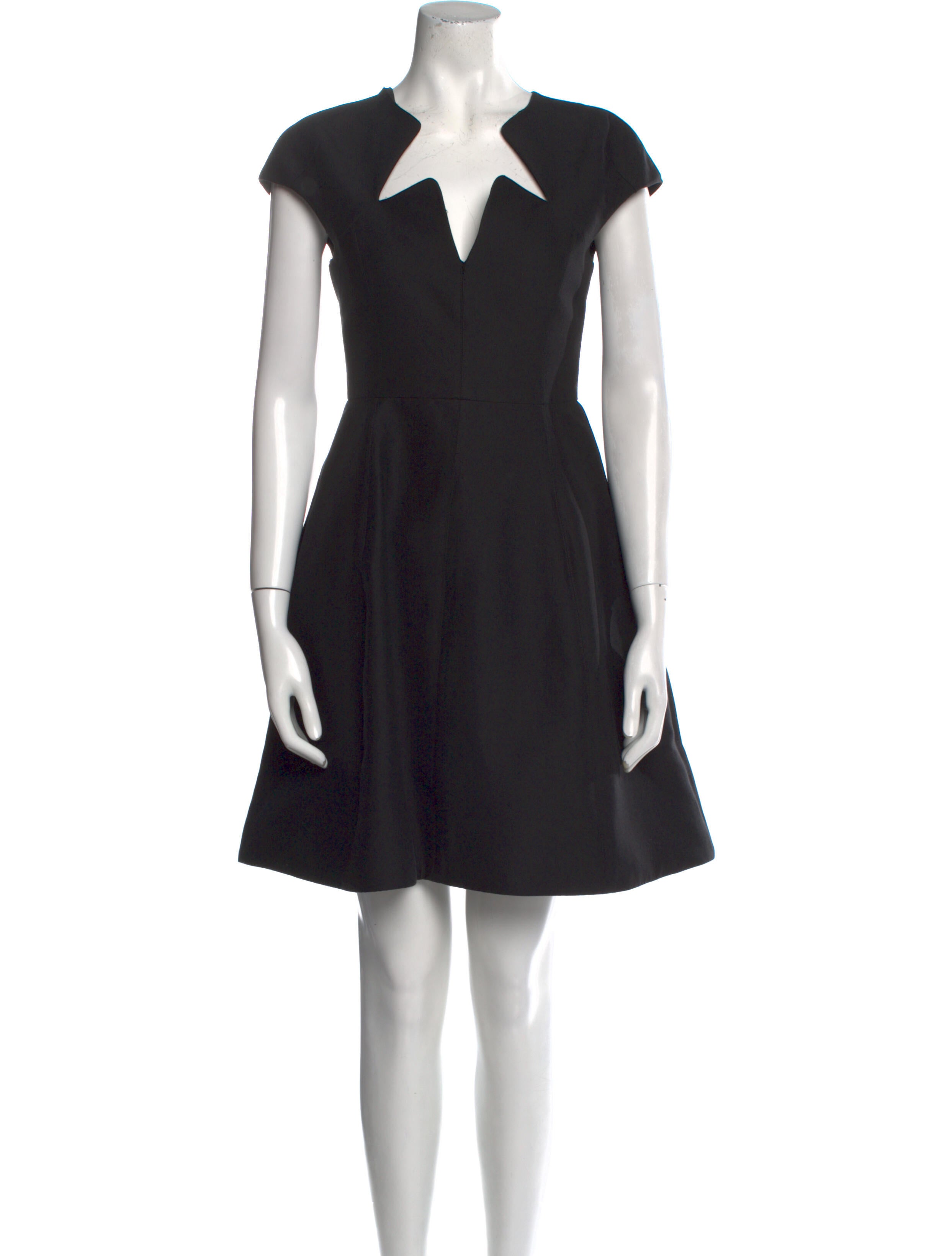 Halston V-Neck Mini Dress - Black Dresses, Clothing - HAL30932 | The ...