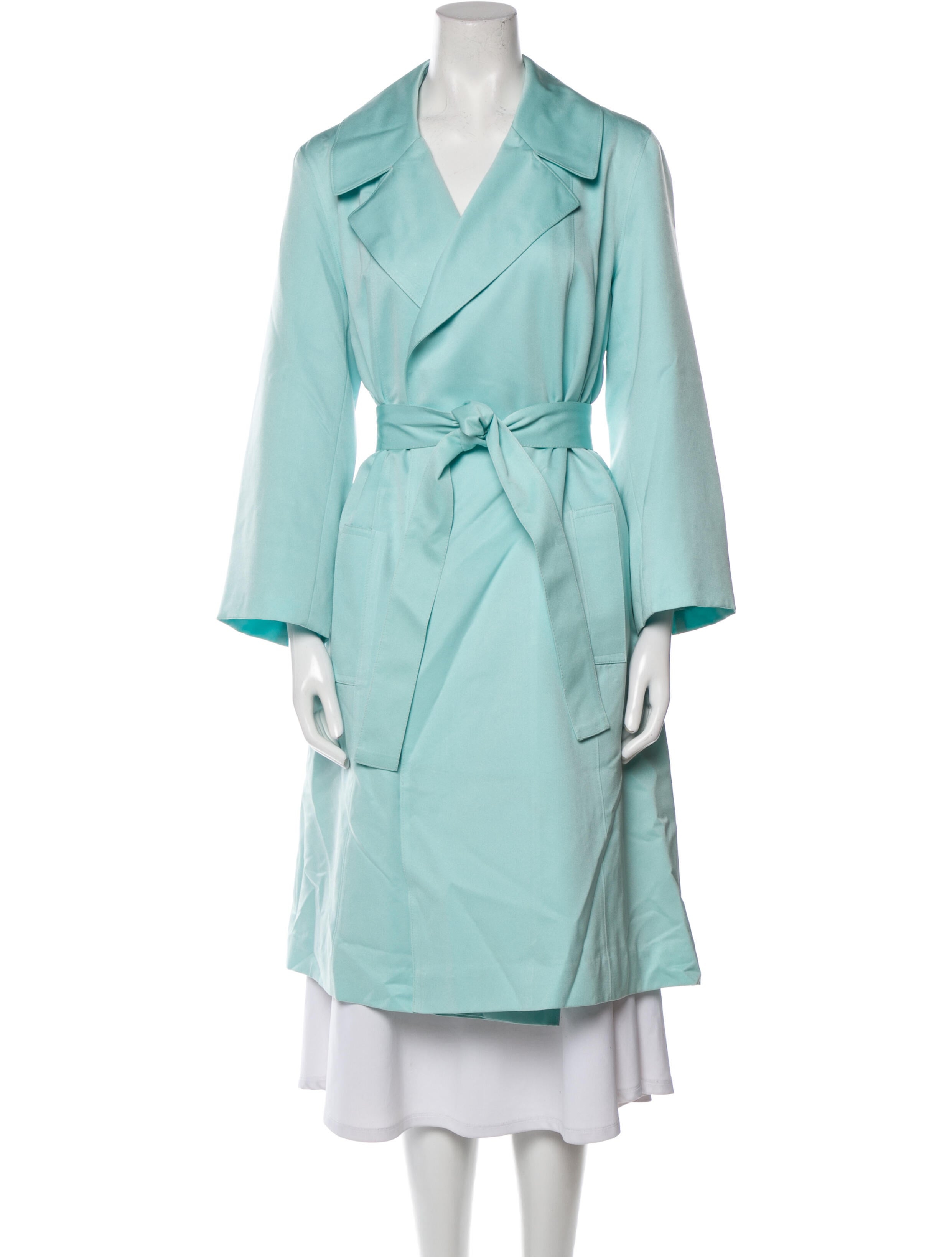 Halston Vintage 1980's Trench Coat - Blue Coats, Clothing - HAL31881 ...