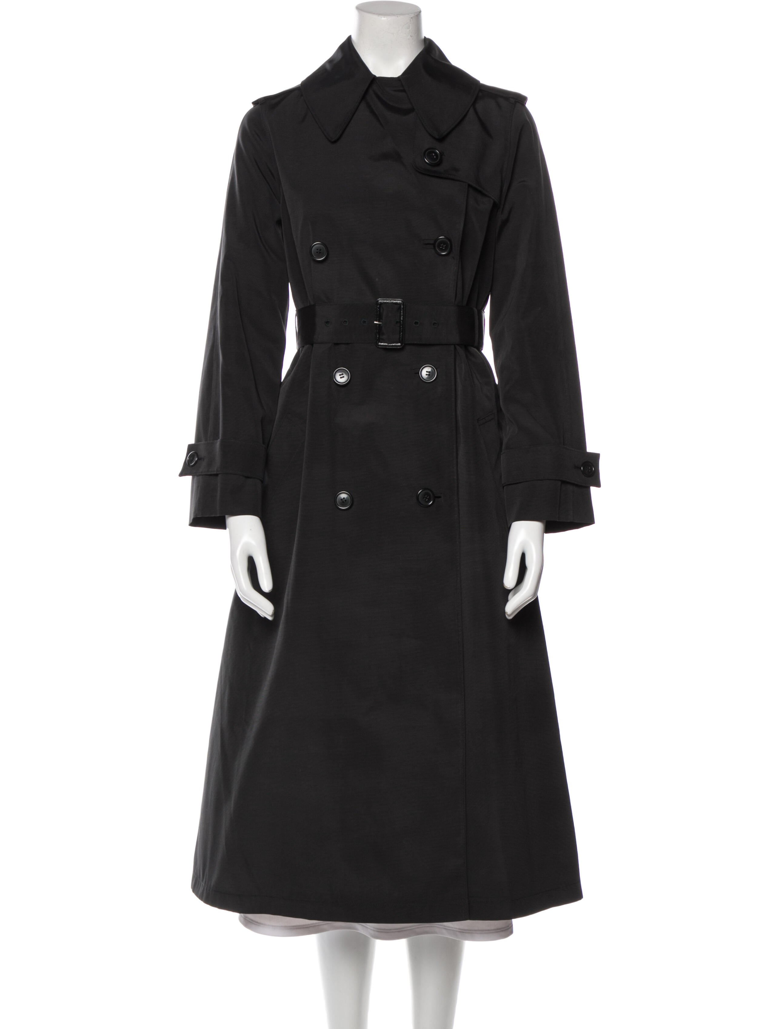 Halston Vintage 1980's Trench Coat - Black Coats, Clothing - HAL31897 ...
