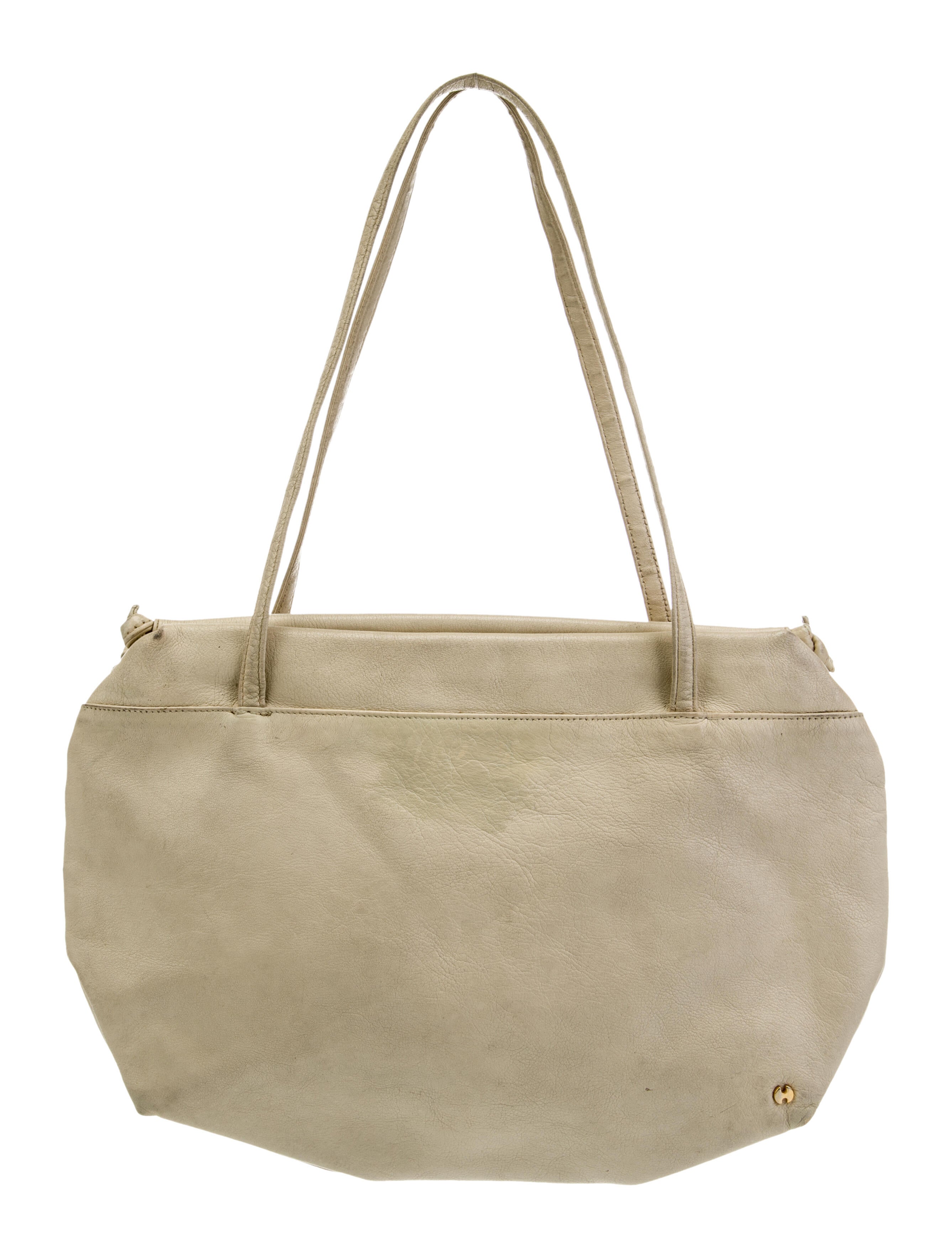 Halston Leather Shoulder Bag - Neutrals Shoulder Bags, Handbags ...