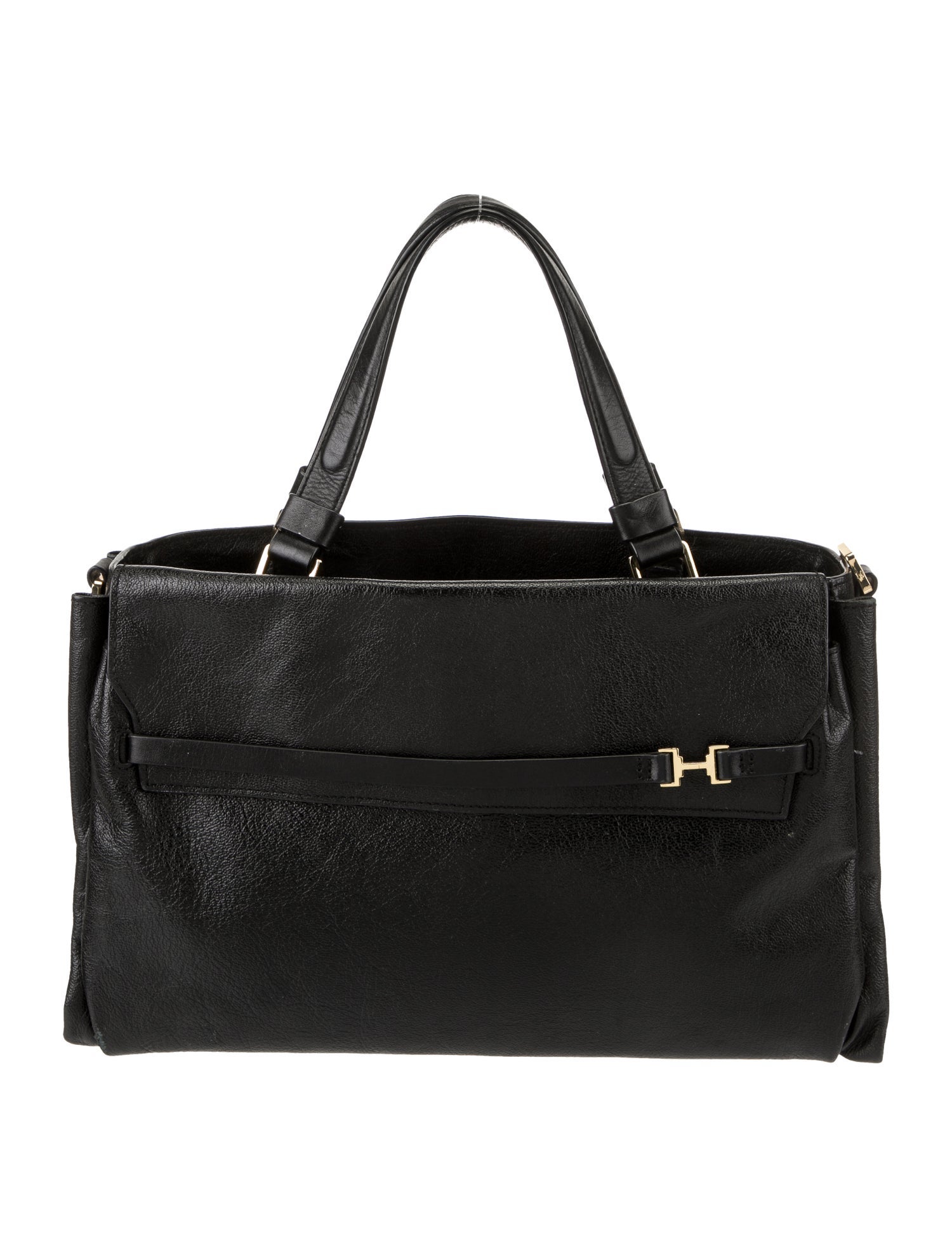 Halston Leather Handle Bag - Black Handle Bags, Handbags - HAL34274 ...