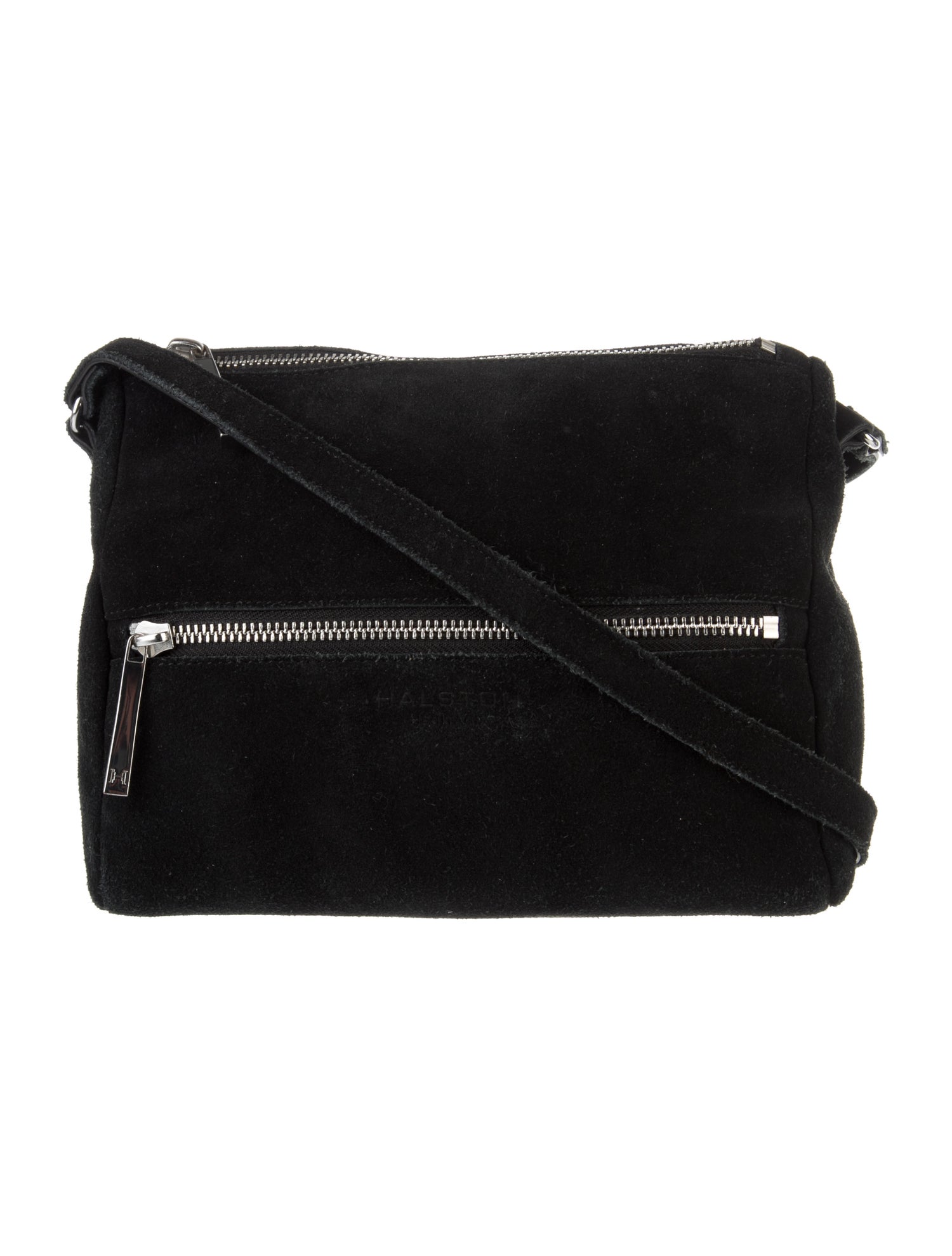 Halston Suede Crossbody Bag - Black Crossbody Bags, Handbags - HAL34659 ...