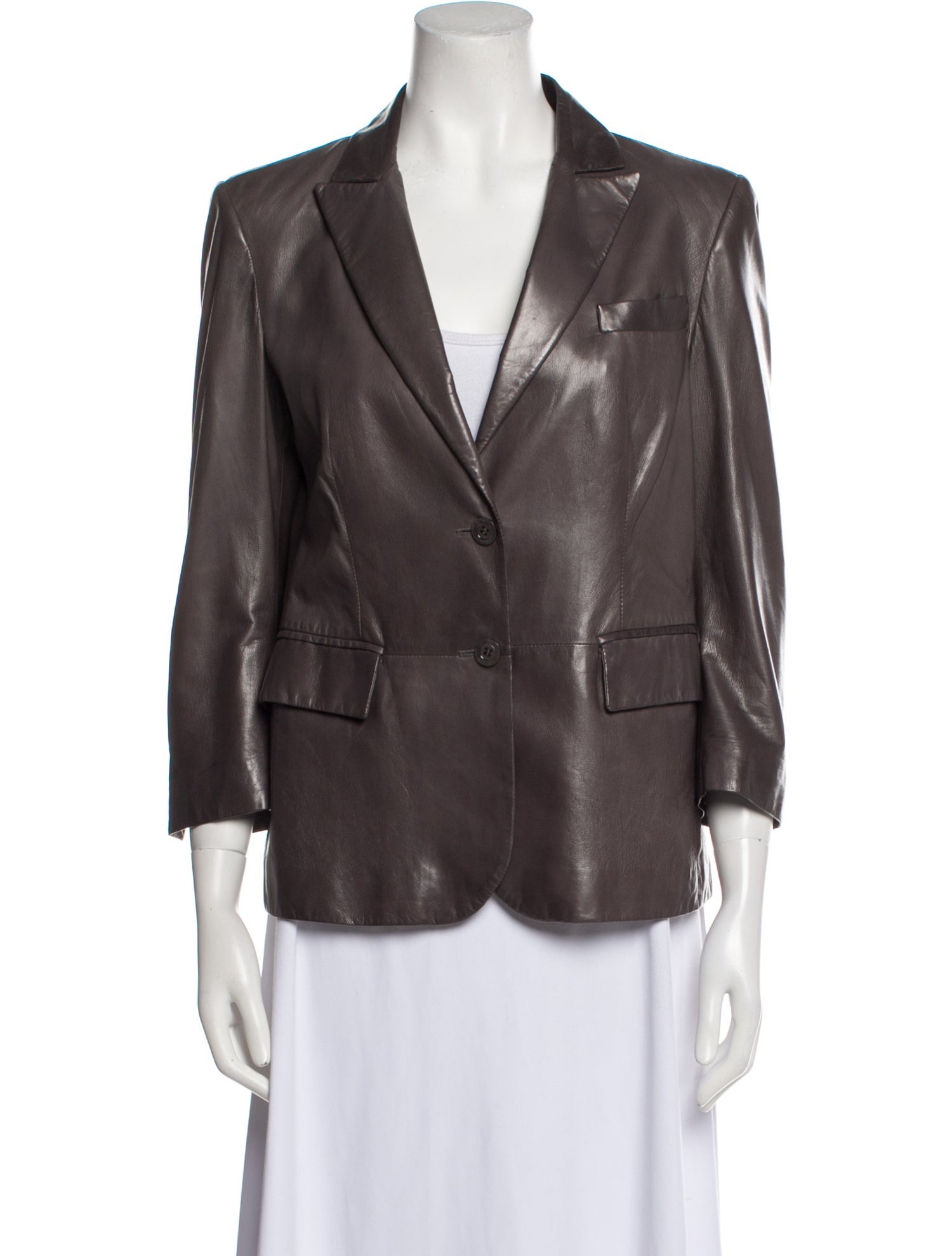 Halston Silk Blazer - Grey Jackets, Clothing - HAL34693 | The RealReal