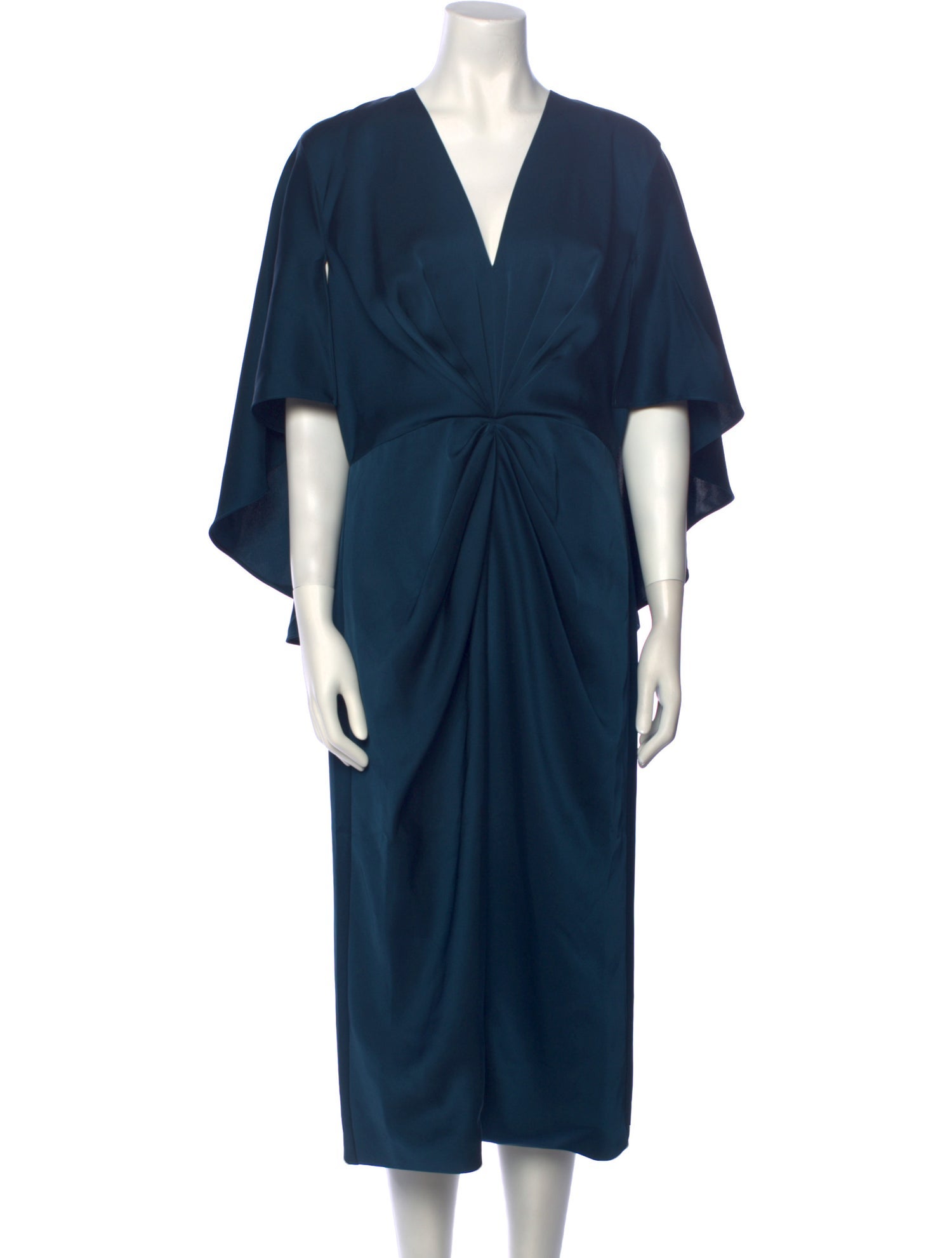 Halston V-Neck Long Dress w/ Tags - Blue Dresses, Clothing - HAL37294 ...