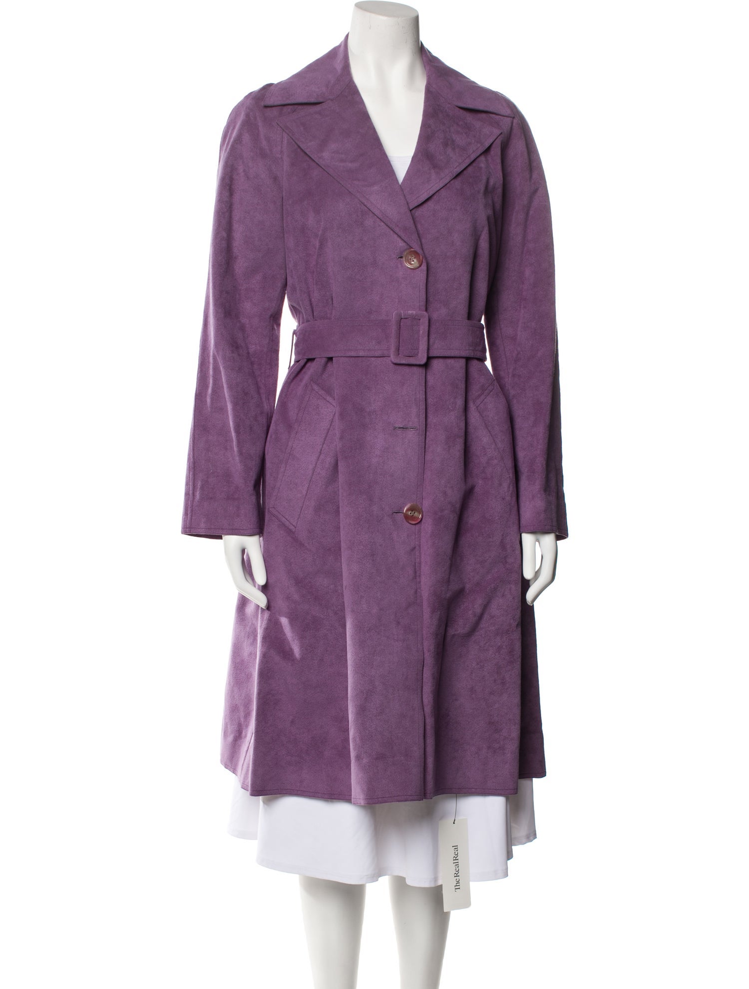 Halston Vintage 1970's Trench Coat - Purple Coats, Clothing - HAL38327 ...