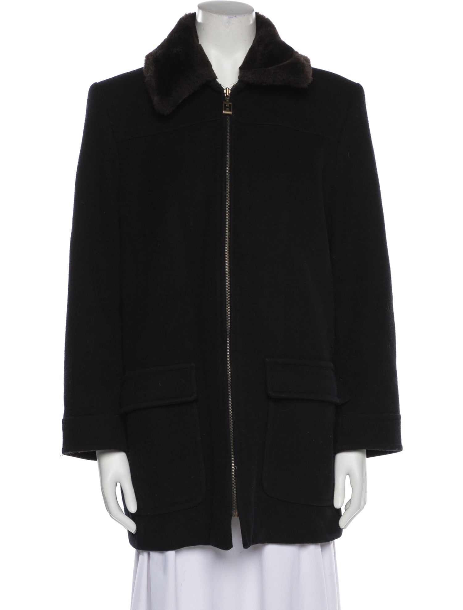 Halston Coat - Black Coats, Clothing - HAL38427 | The RealReal