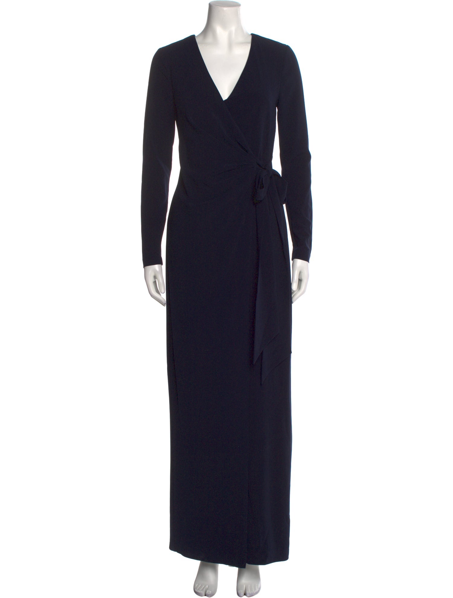 Halston V-Neck Long Dress w/ Tags - Blue Dresses, Clothing - HAL39461 ...