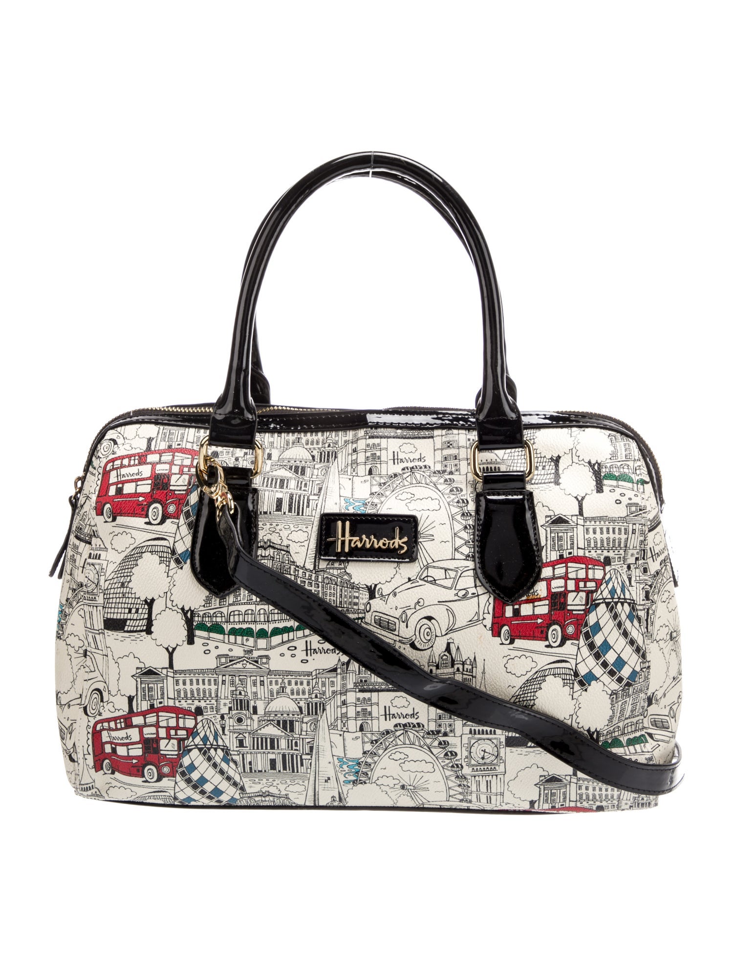 Harrods of London Leather Top Handle Bag - Neutrals Handle Bags ...